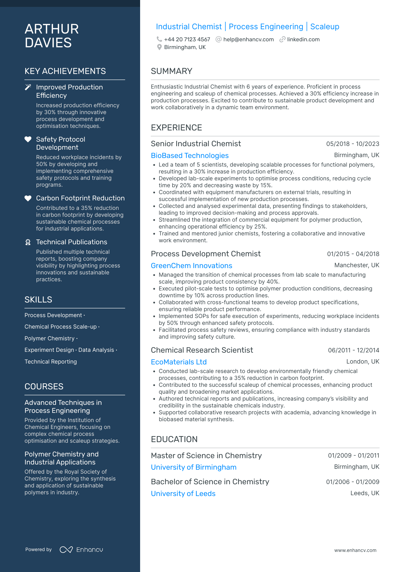 Chemist CV Examples & Guide for 2026