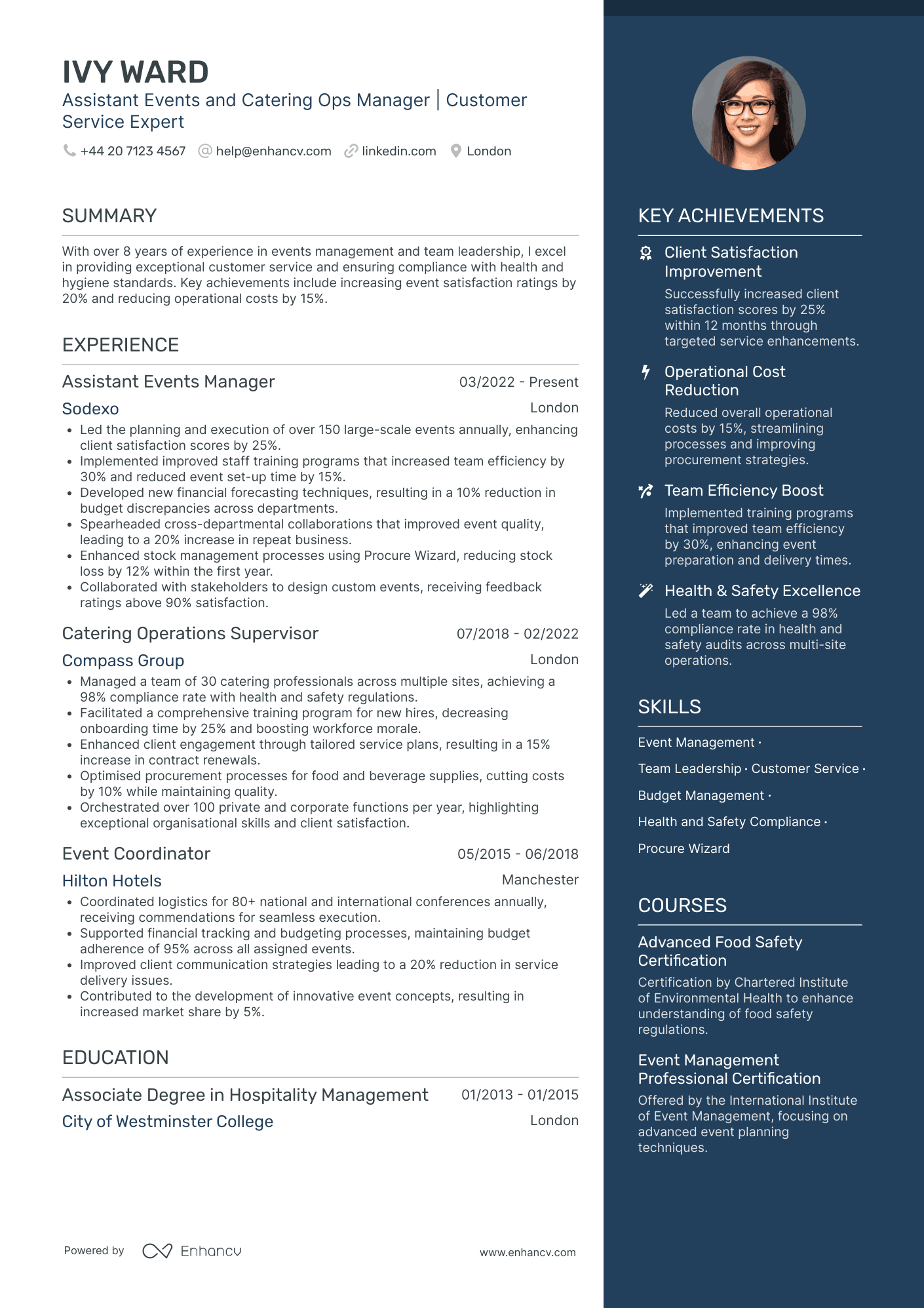 Restaurant Assistant Manager CV Examples & Guide for 2026