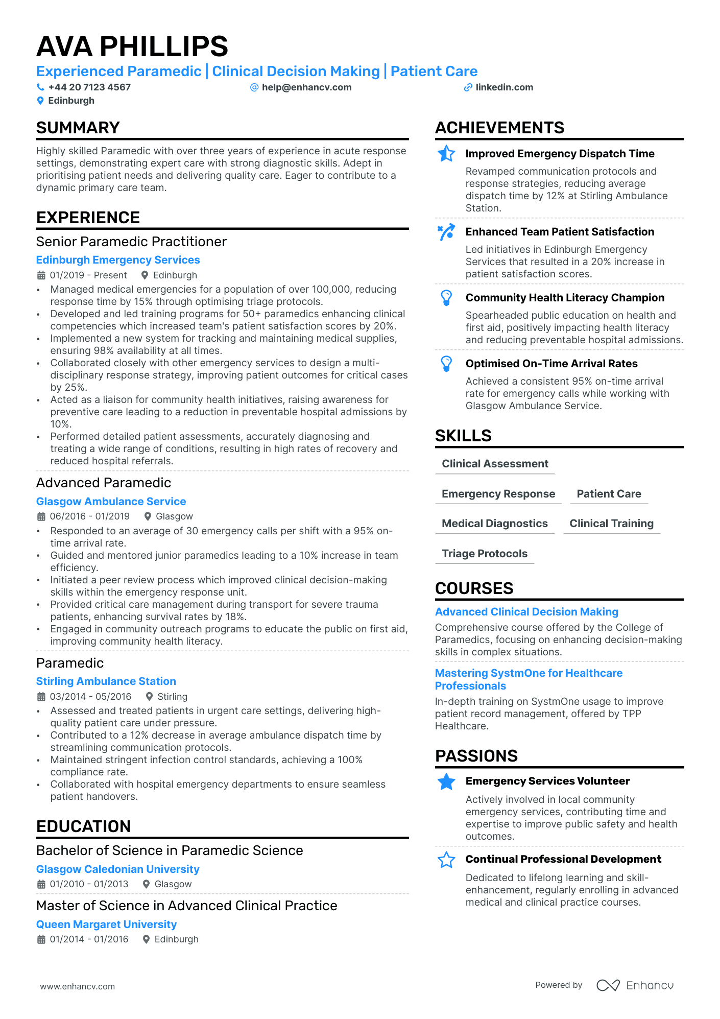 Paramedic CV Examples & Guide for 2024