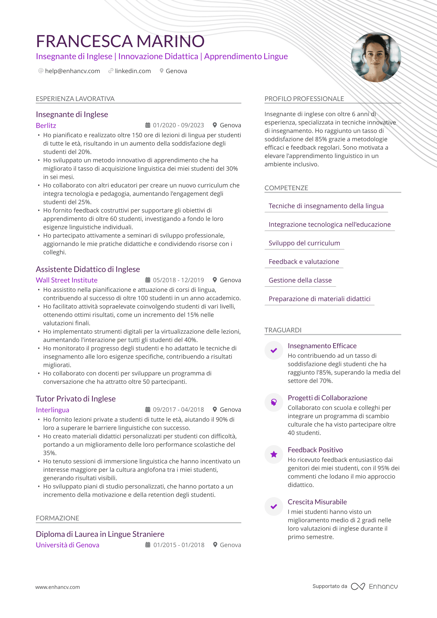 Curriculum insegnante: Aspetti chiave, esempi e modelli gratis