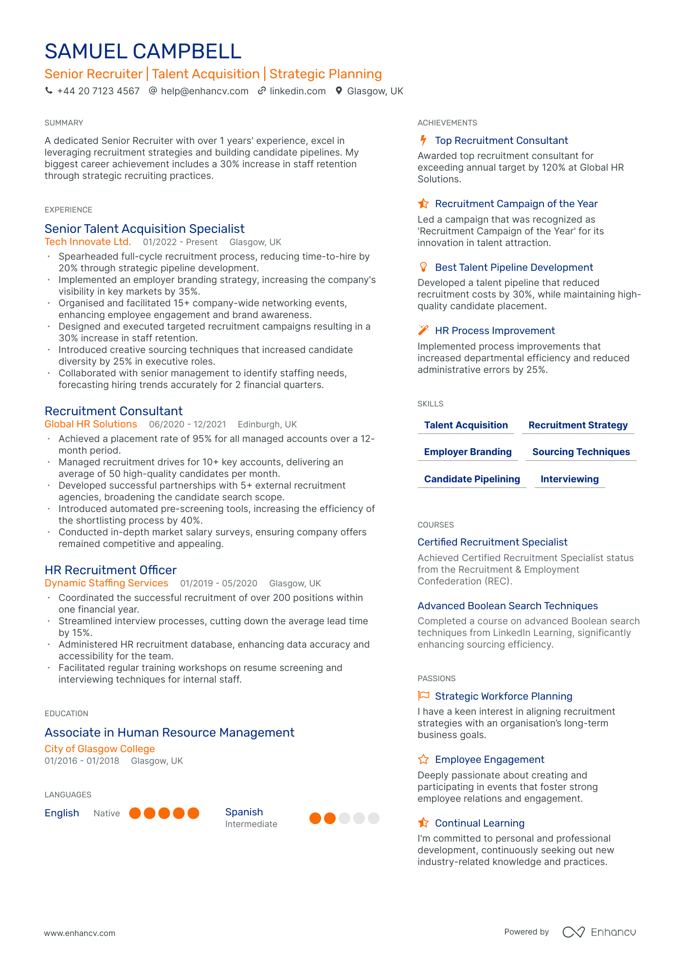 Recruiter CV Examples & Guide for 2025