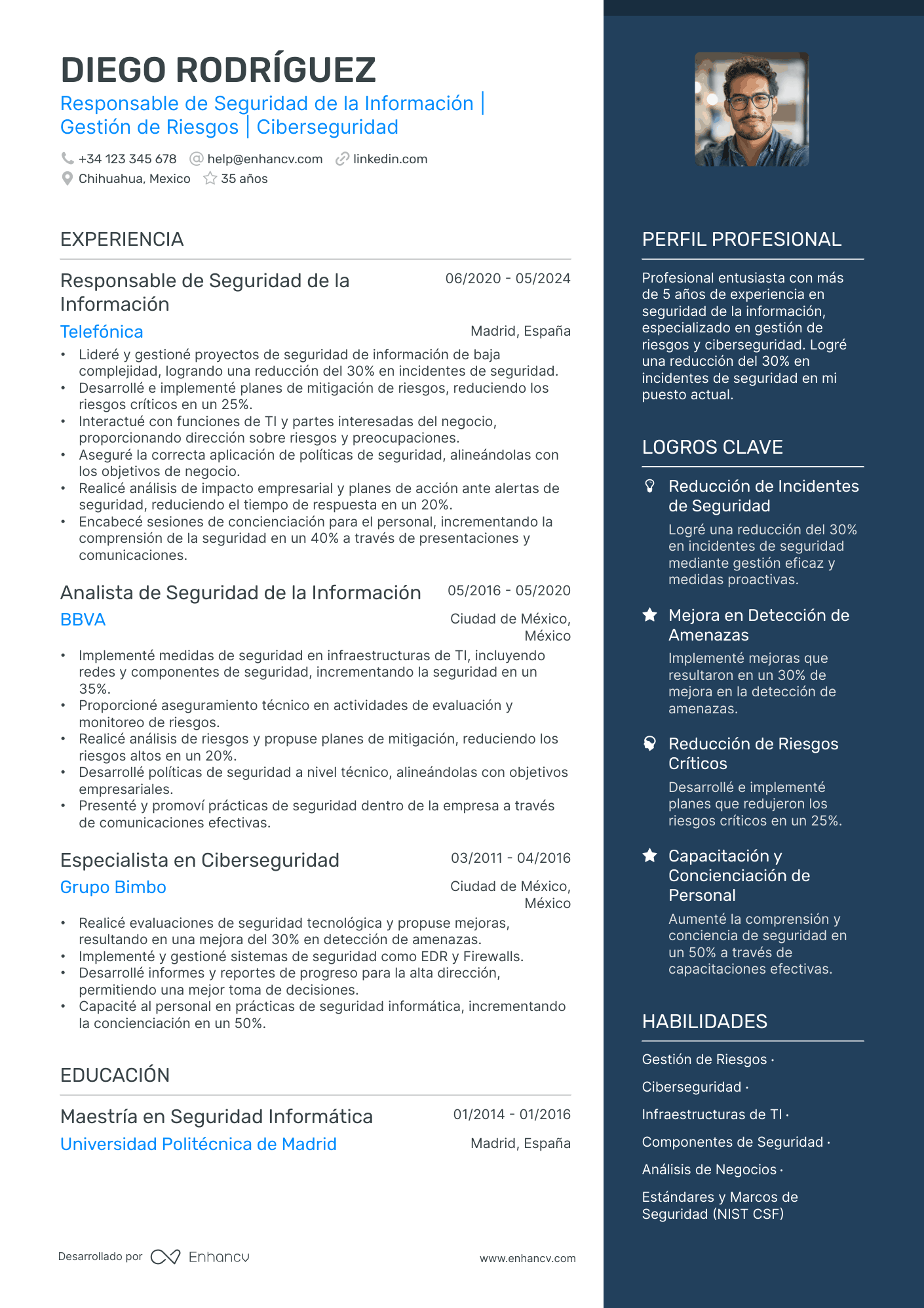 Ejemplo de Currículum de Gerente de Seguridad que Consiguió Empleo y Consejos para 2024