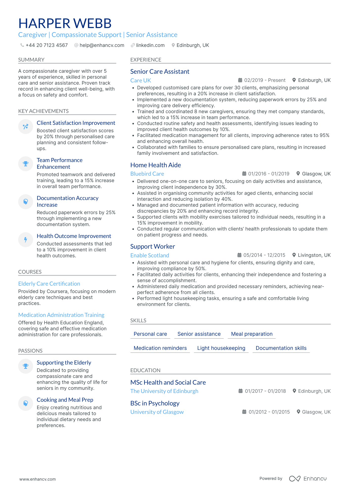 Caregiver CV Examples & Guide for 2026