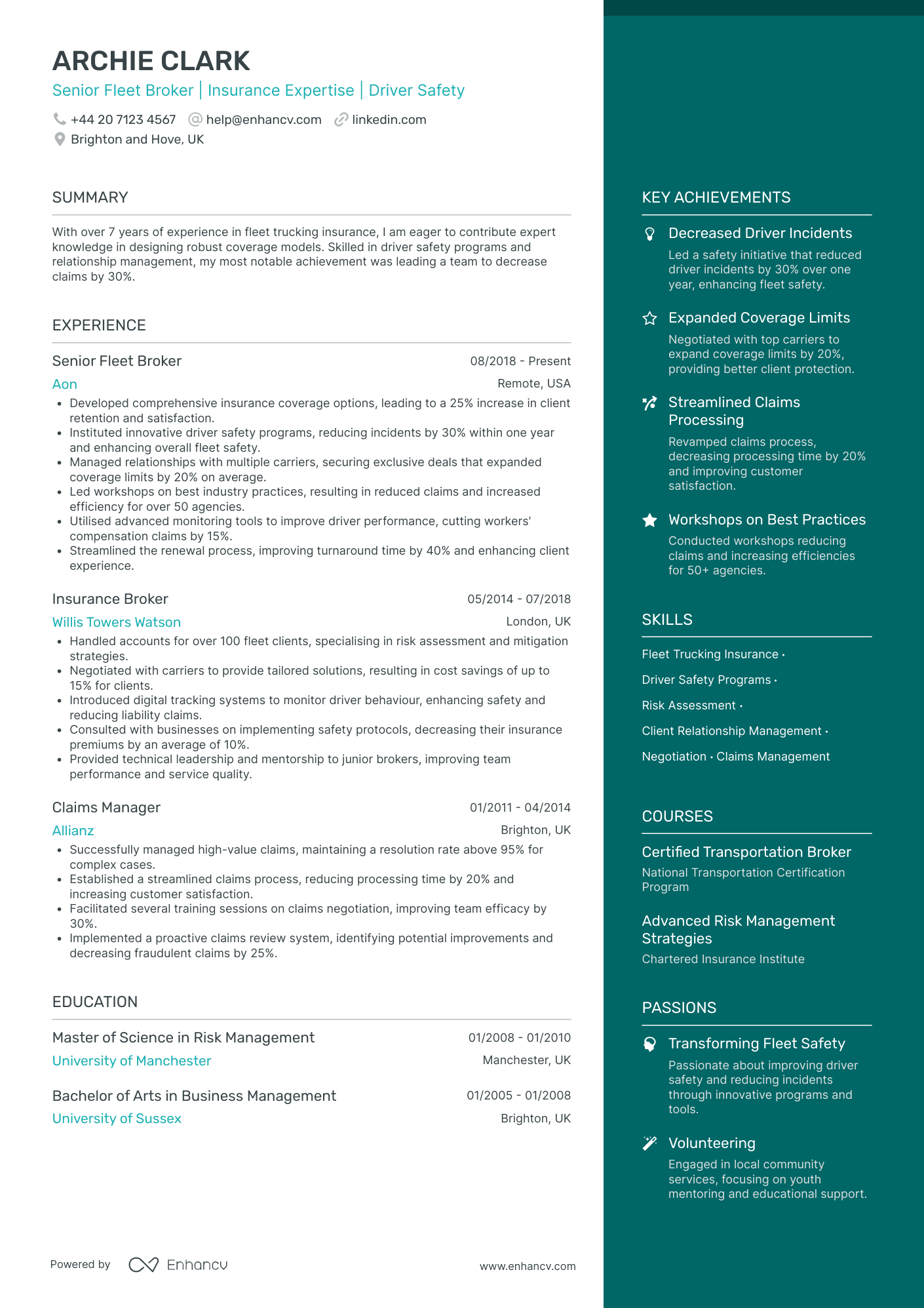 Insurance Broker CV Examples & Guide for 2026