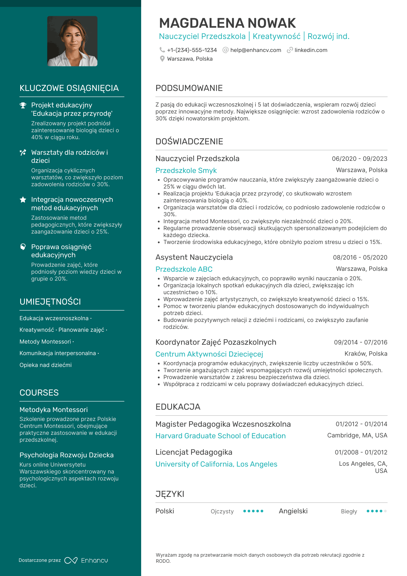 AI CV Builder | Najlepszy GPT AI CV Maker | Enhancv