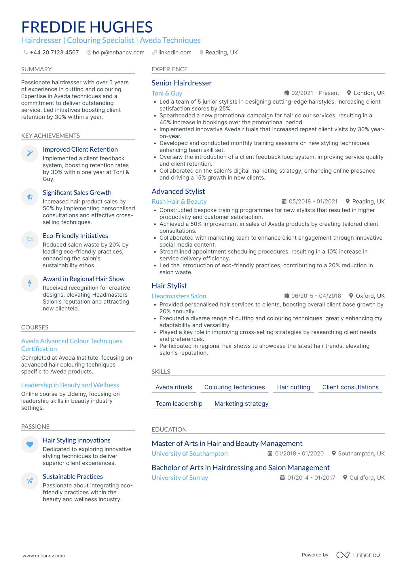 Hairdresser CV Examples & Guide for 2026