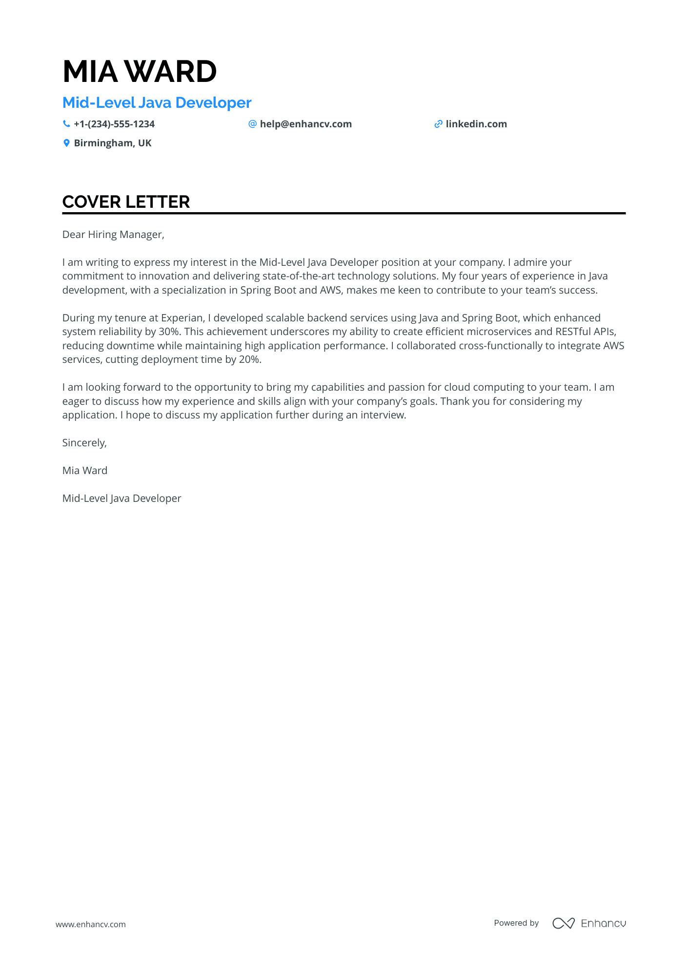 Java Developer Cover Letter Examples & Guide for 2025