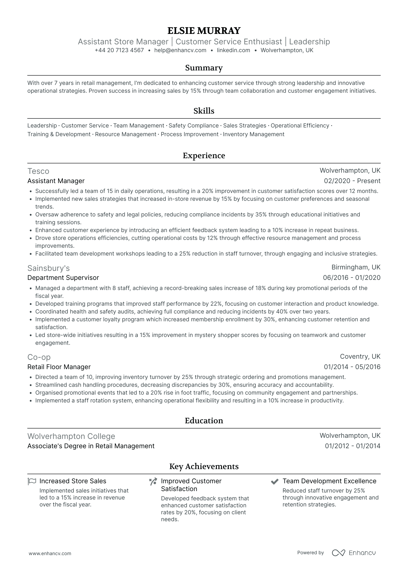 Store Manager CV Examples & Guide for 2026