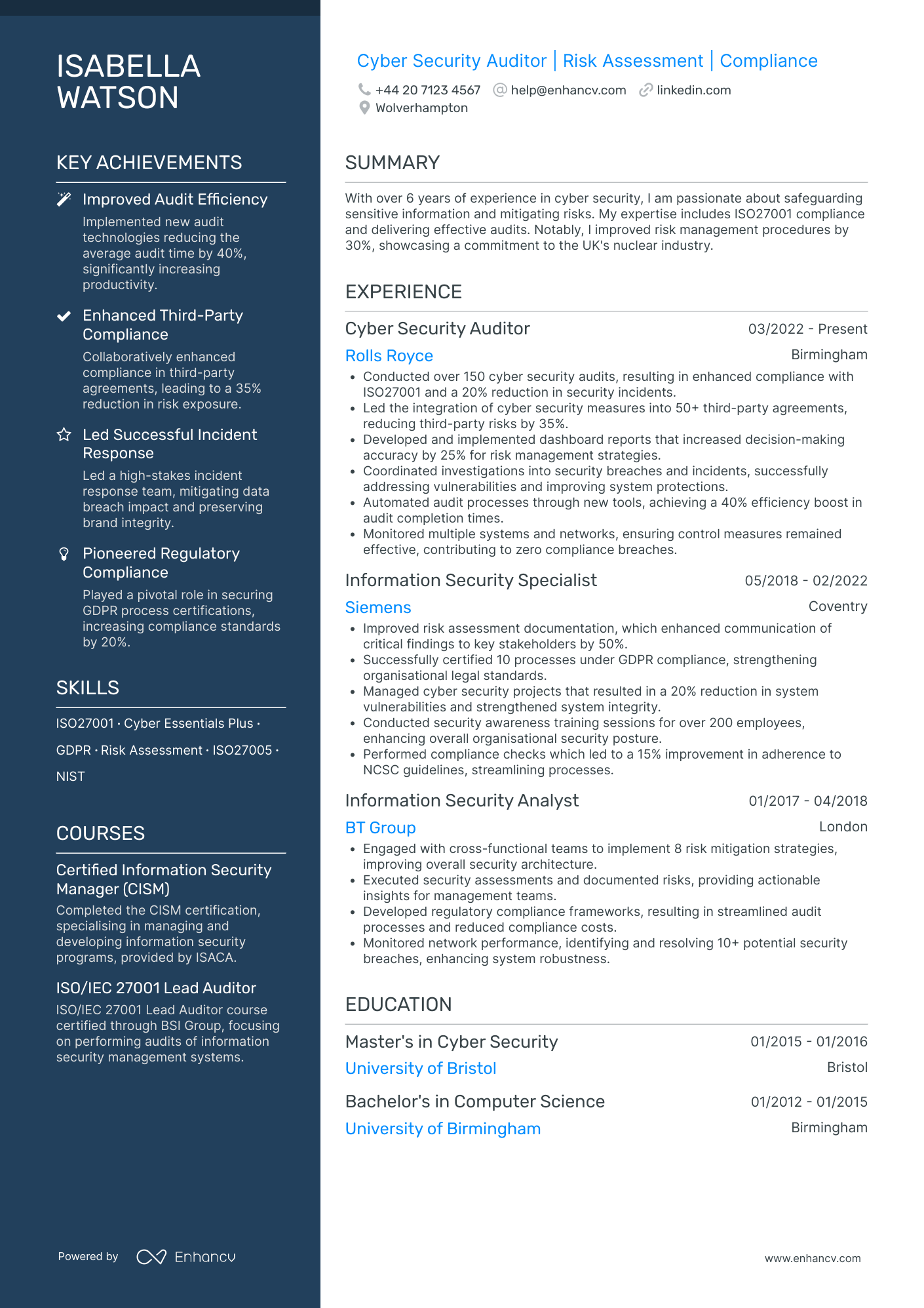 Cyber Security CV Examples & Guide for 2025