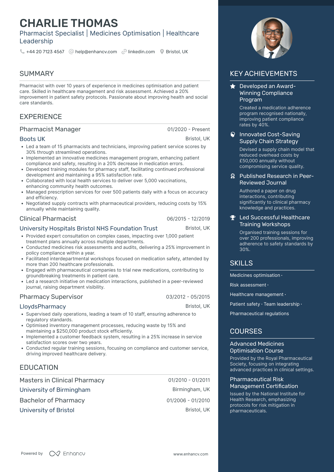 Pharmacist CV Examples & Guide for 2025