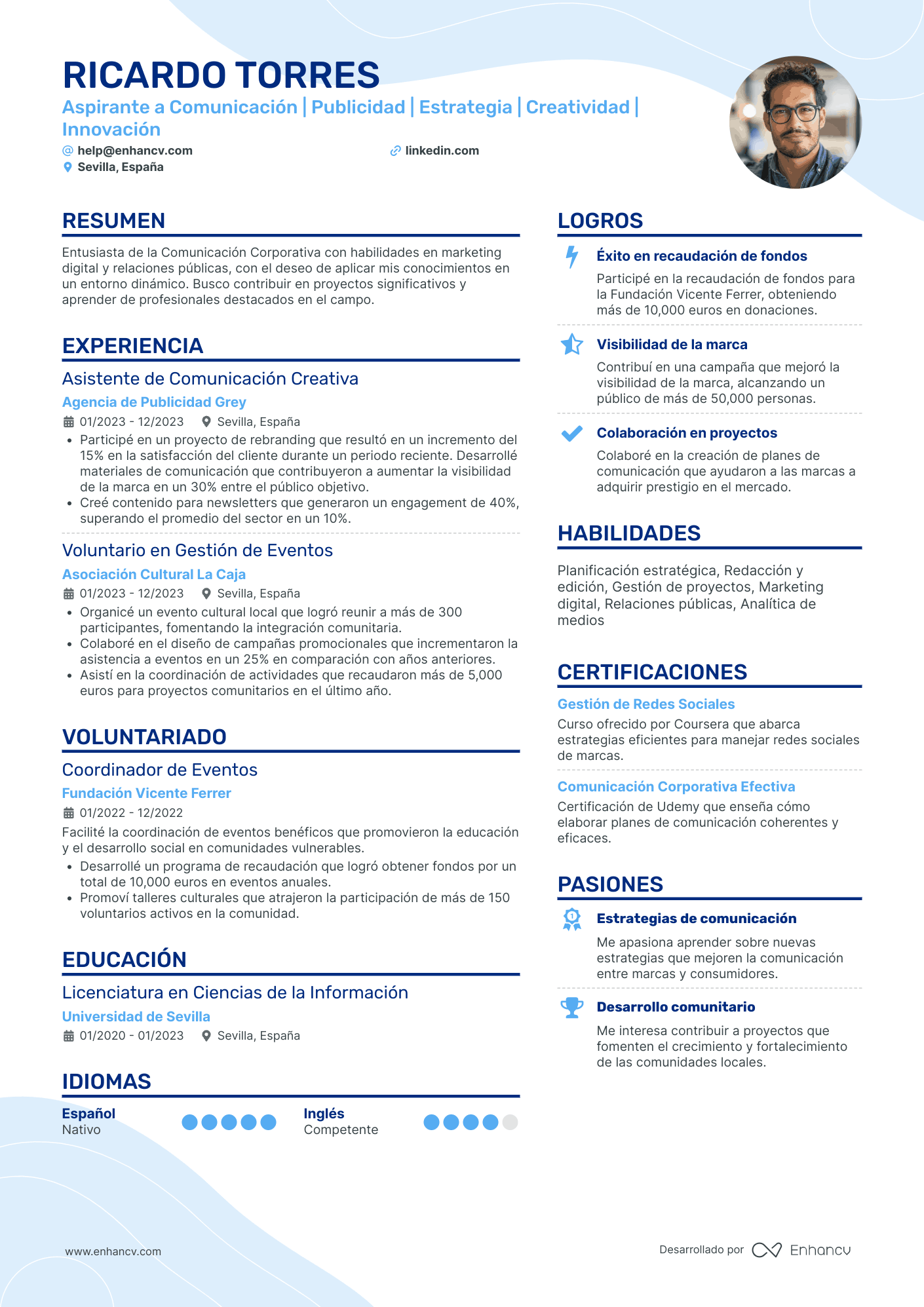 16 Currículums para Estudiantes: Ejemplos y Plantillas de CV sin ...