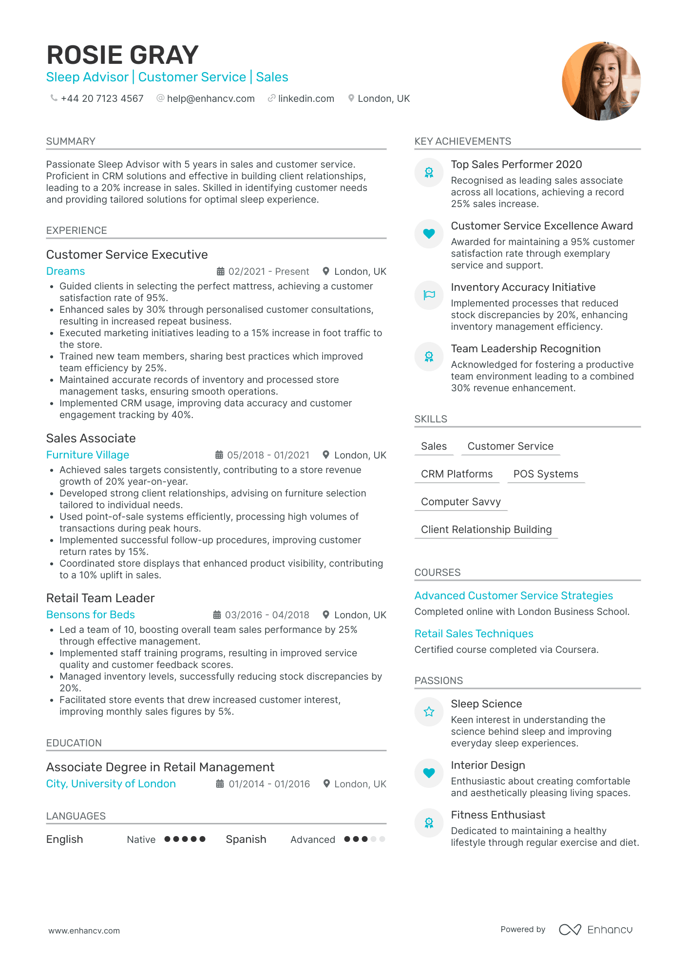 Sales Advisor CV Examples & Guide for 2026