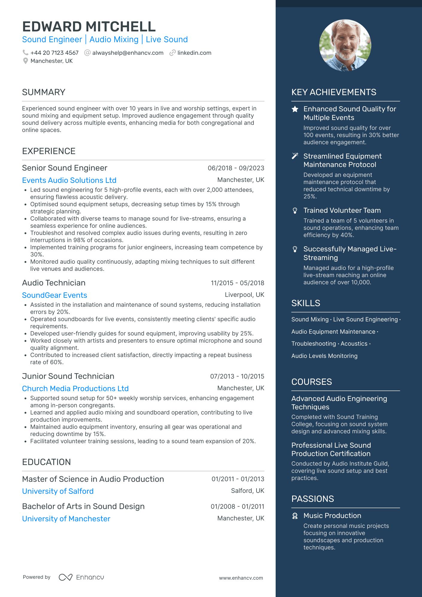 Sound Designer CV Examples & Guide for 2026