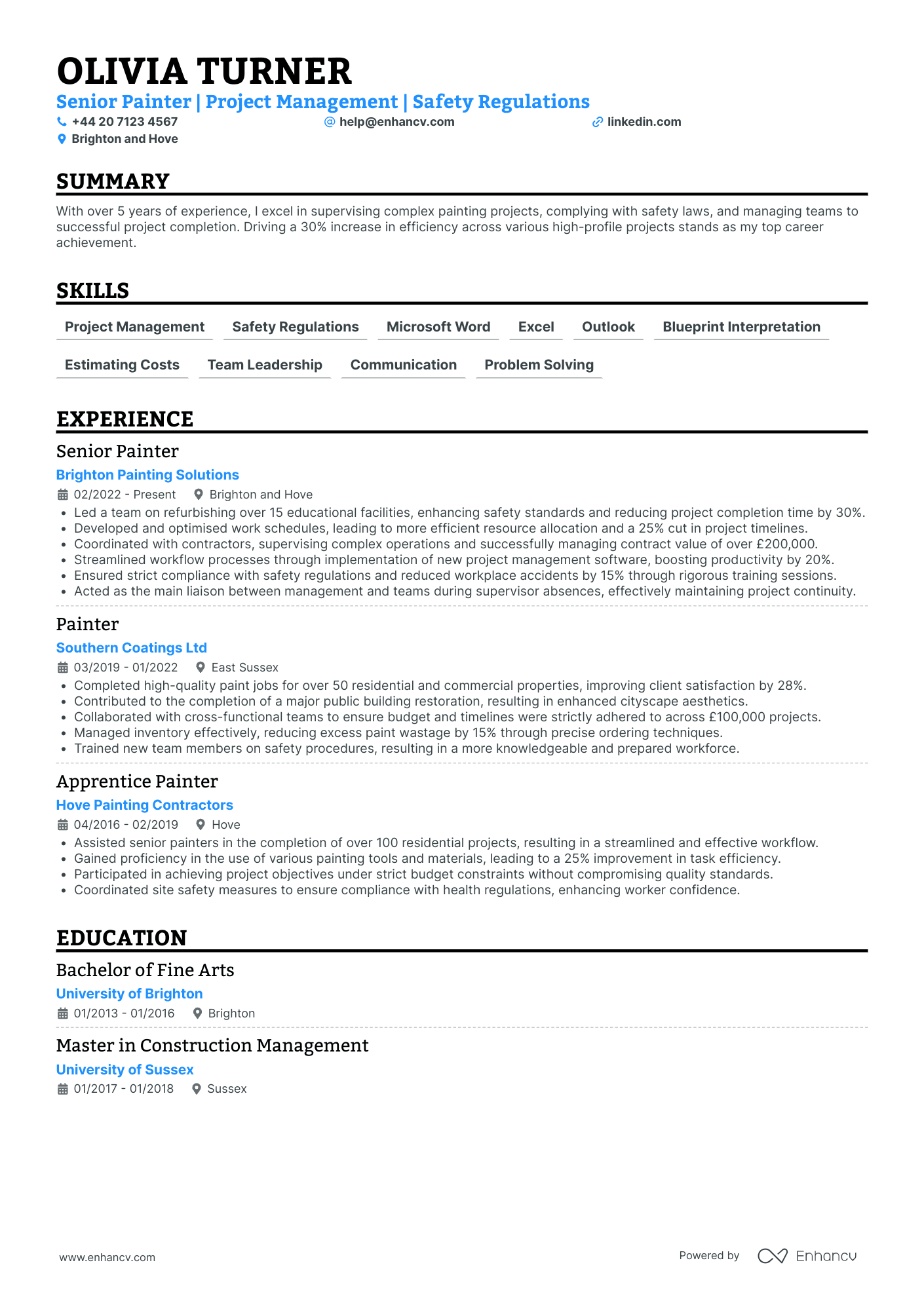 Painter CV Examples & Guide for 2026