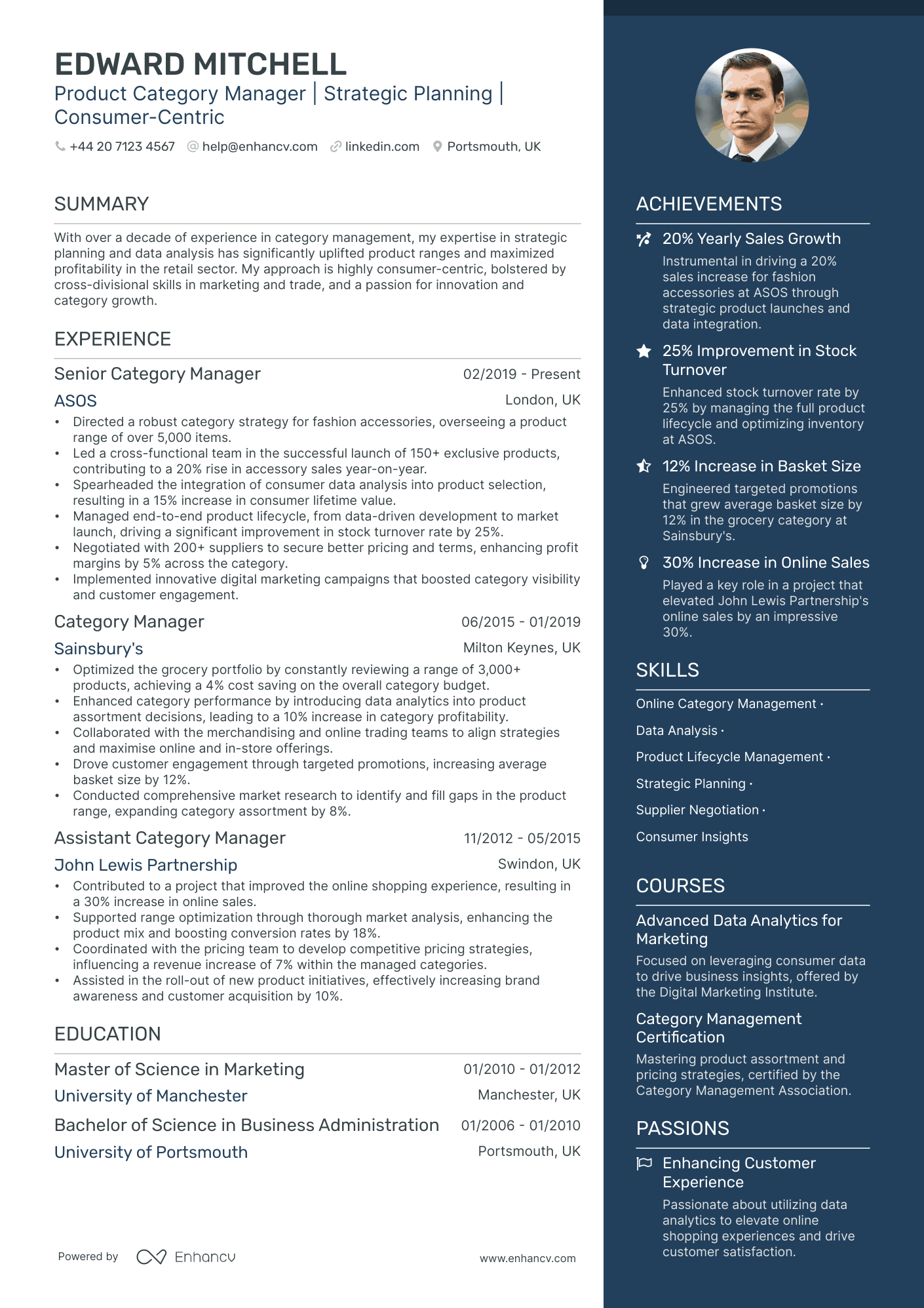 Category Manager CV Examples & Guide for 2025