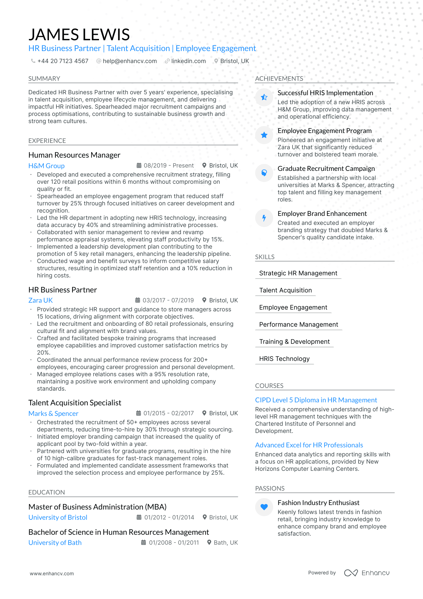HR Business Partner CV Examples & Guide for 2025