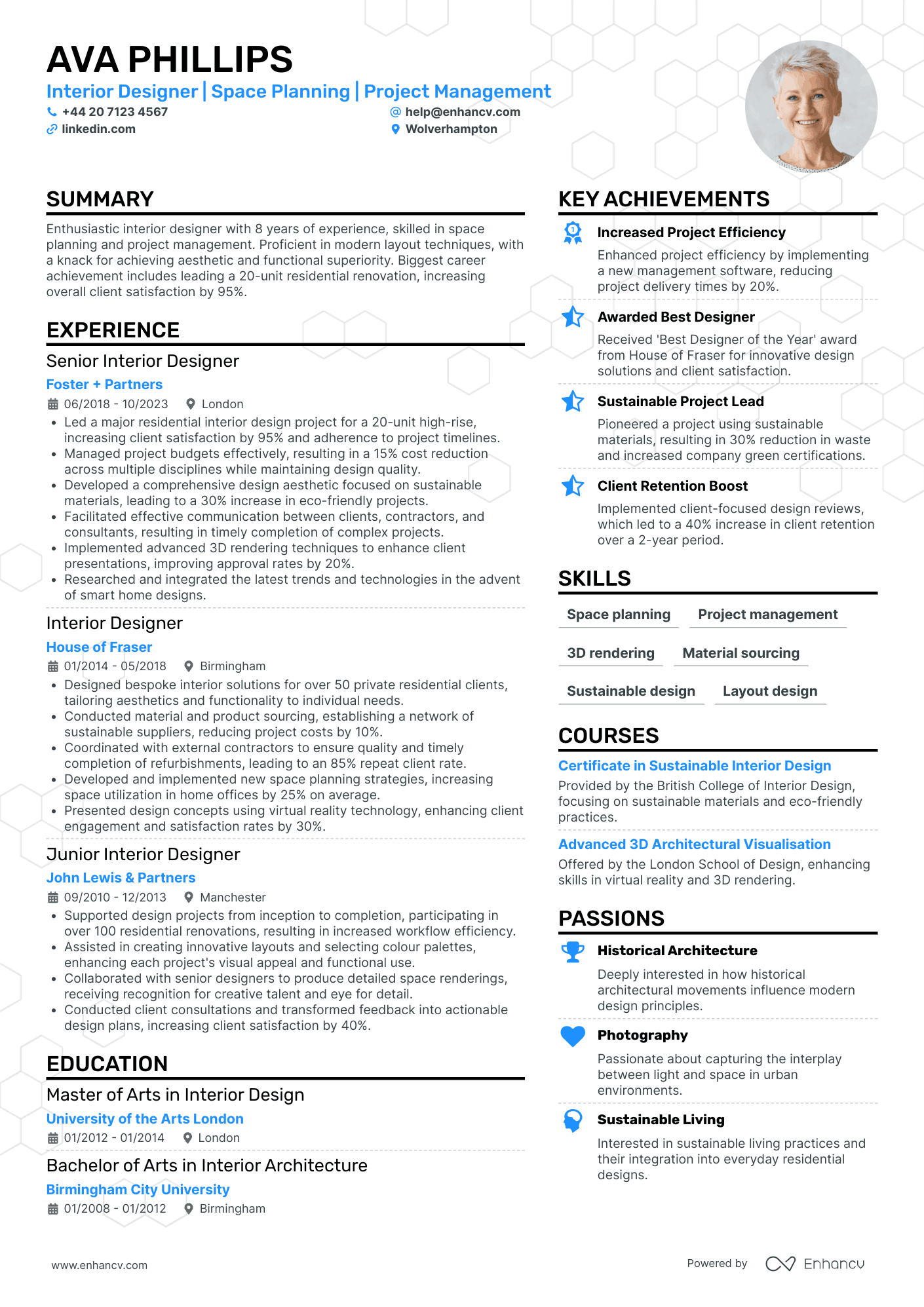 Interior Designer CV Examples & Guide for 2026