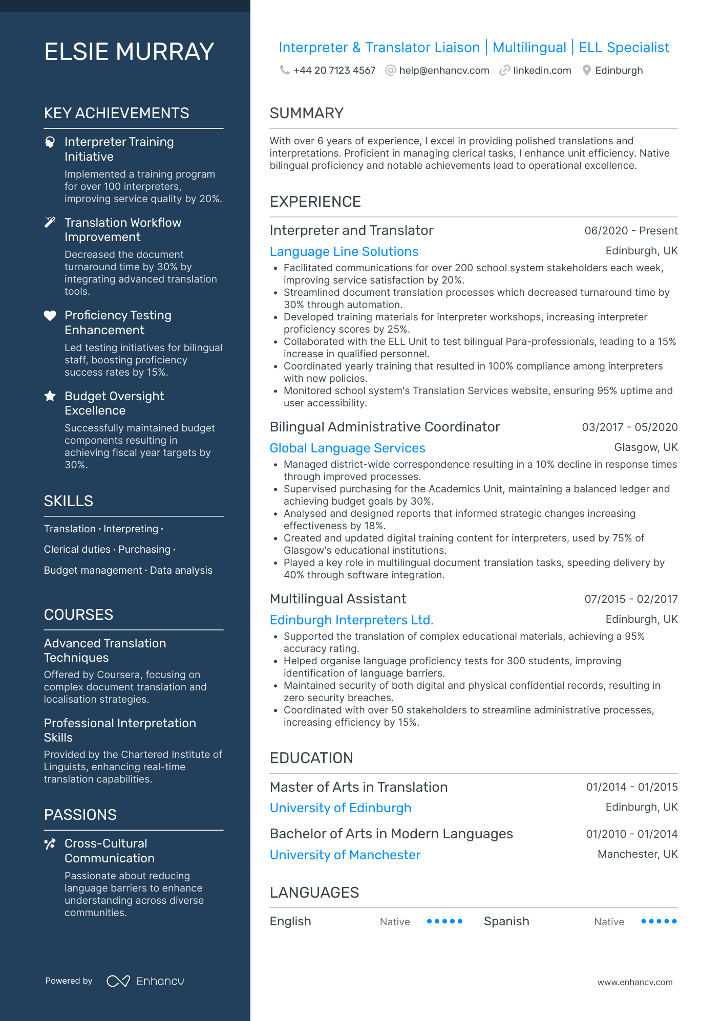 Translator CV Examples & Guide for 2025