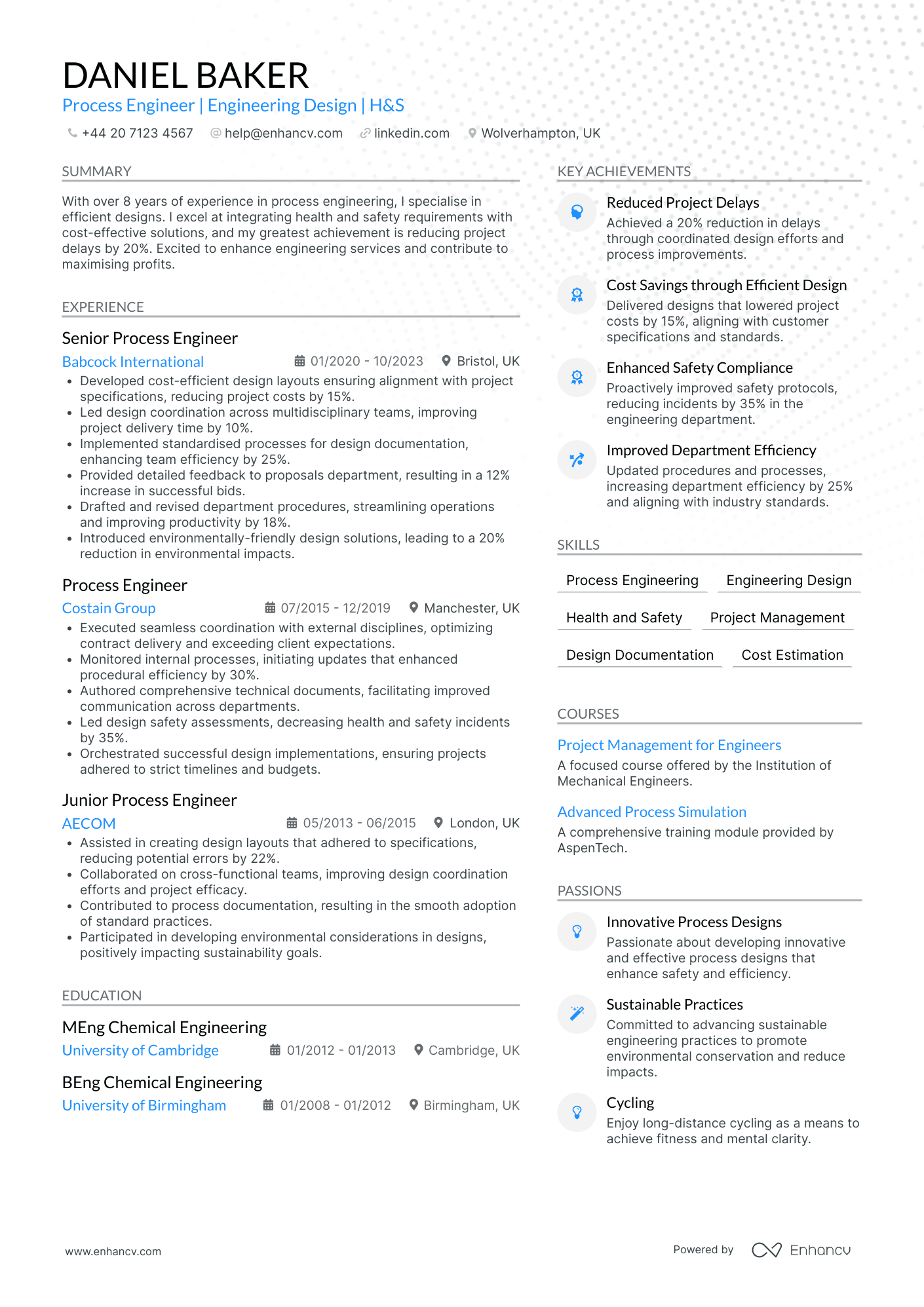 Process Engineer CV Examples & Guide for 2026