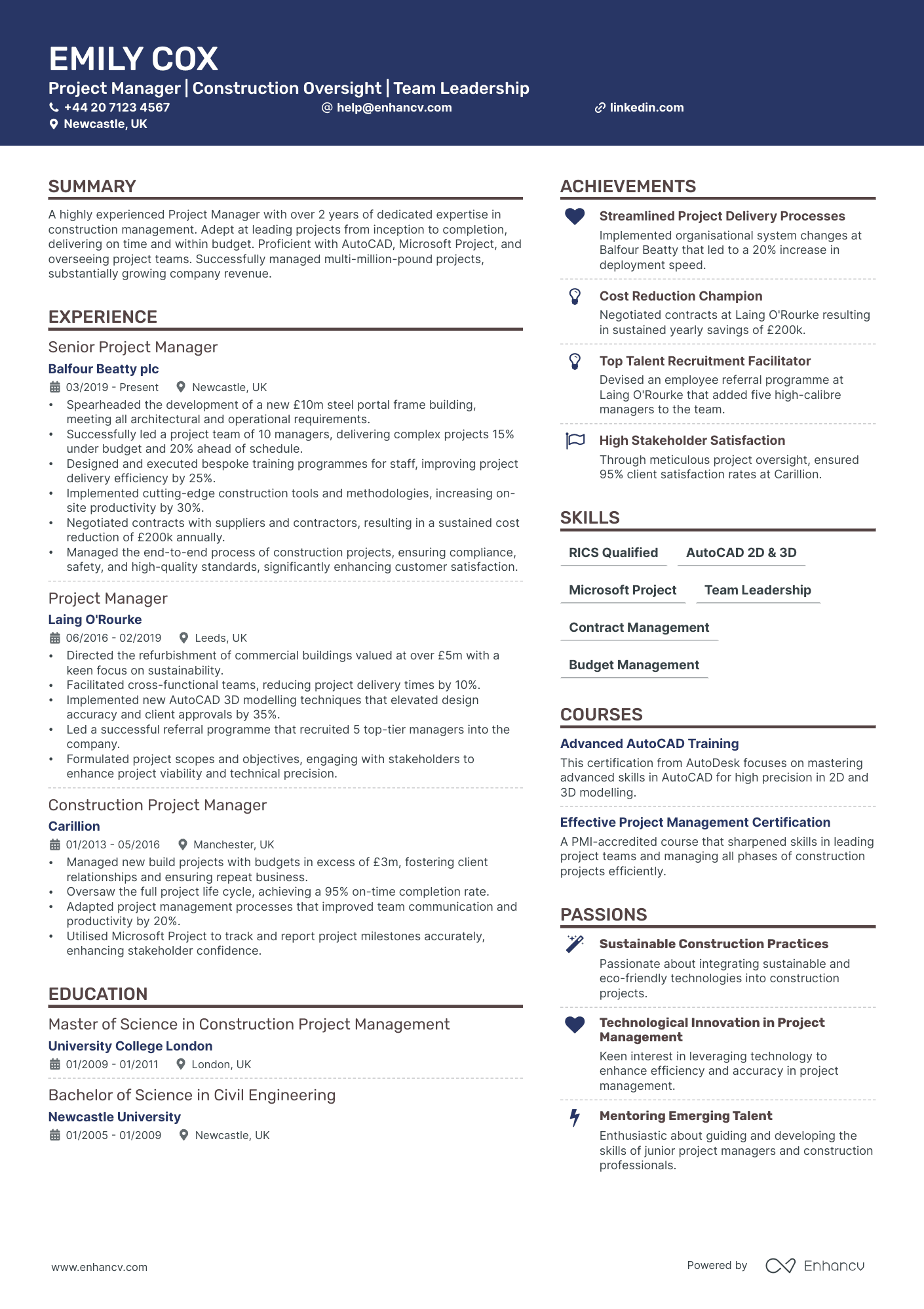 Senior Project Manager CV Examples & Guide for 2025