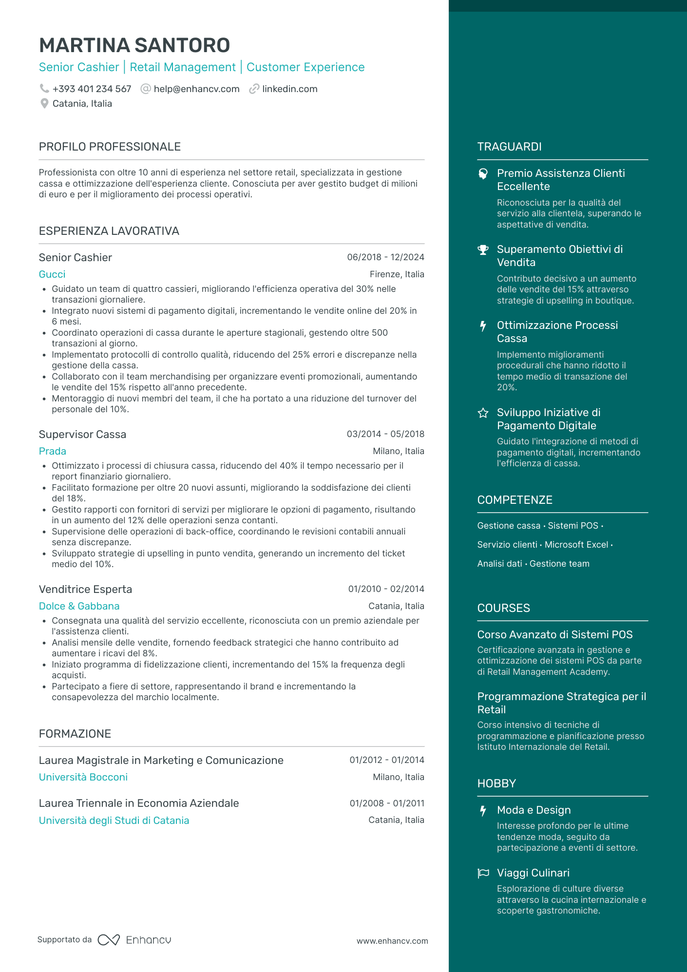 15 Esempi di Curriculum per Cassiera che Hanno Fatto Assumere