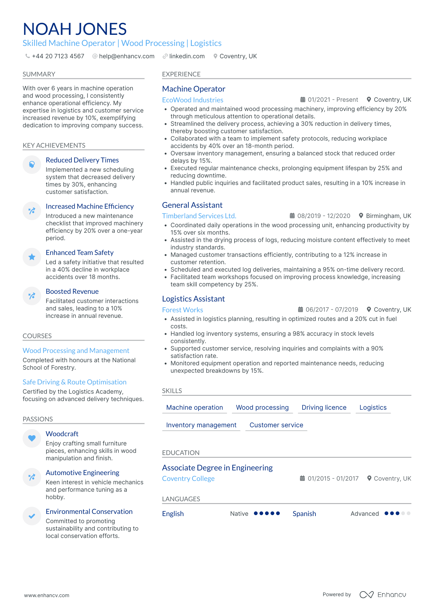 Machine Operator CV Examples & Guide for 2025