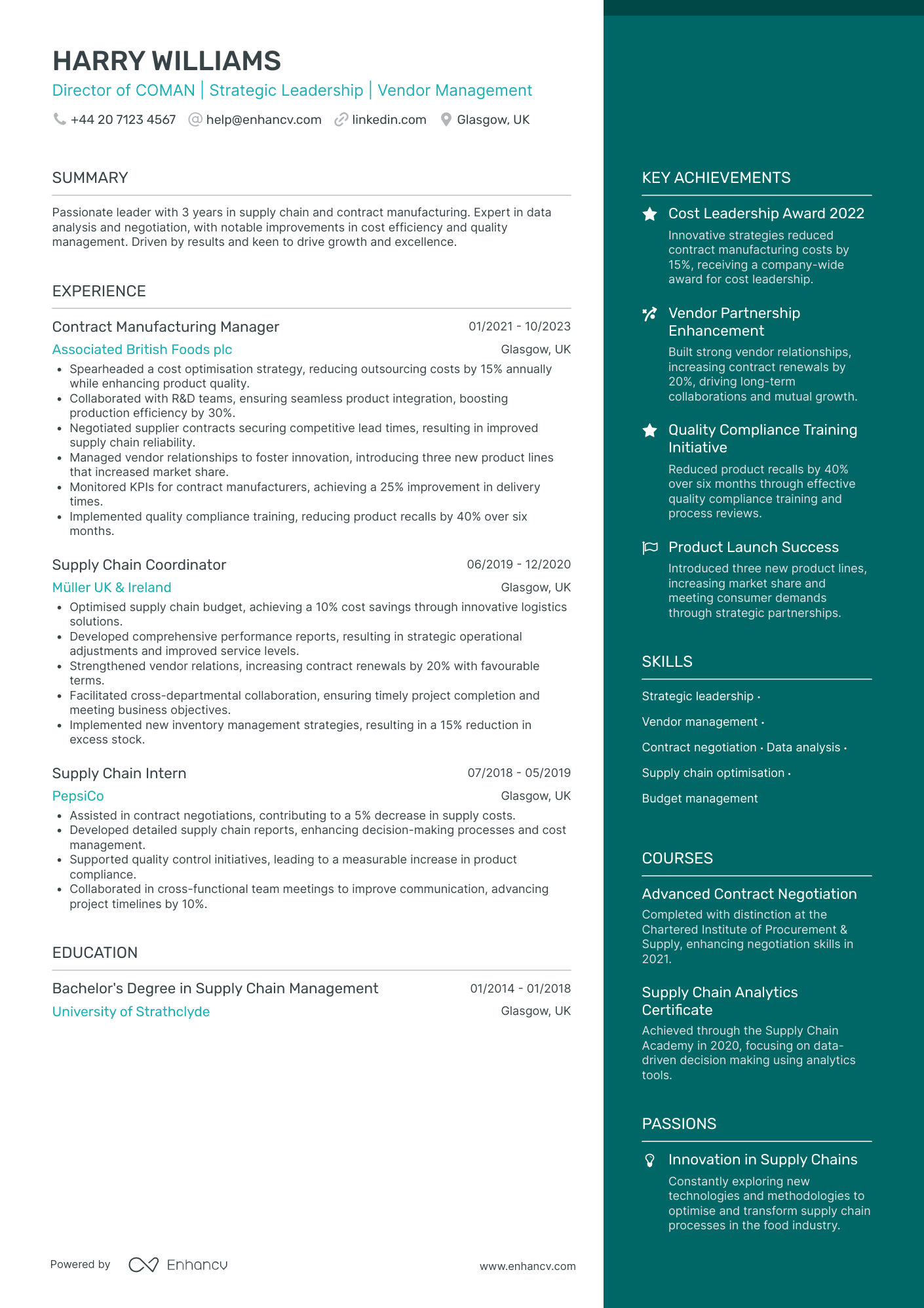 Contracts Manager CV Examples & Guide for 2026