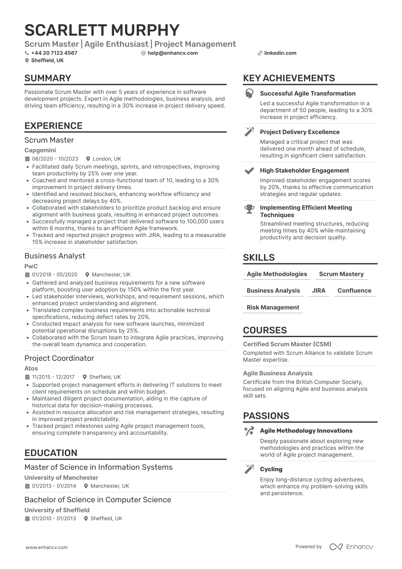 Scrum Master CV Examples & Guide for 2026