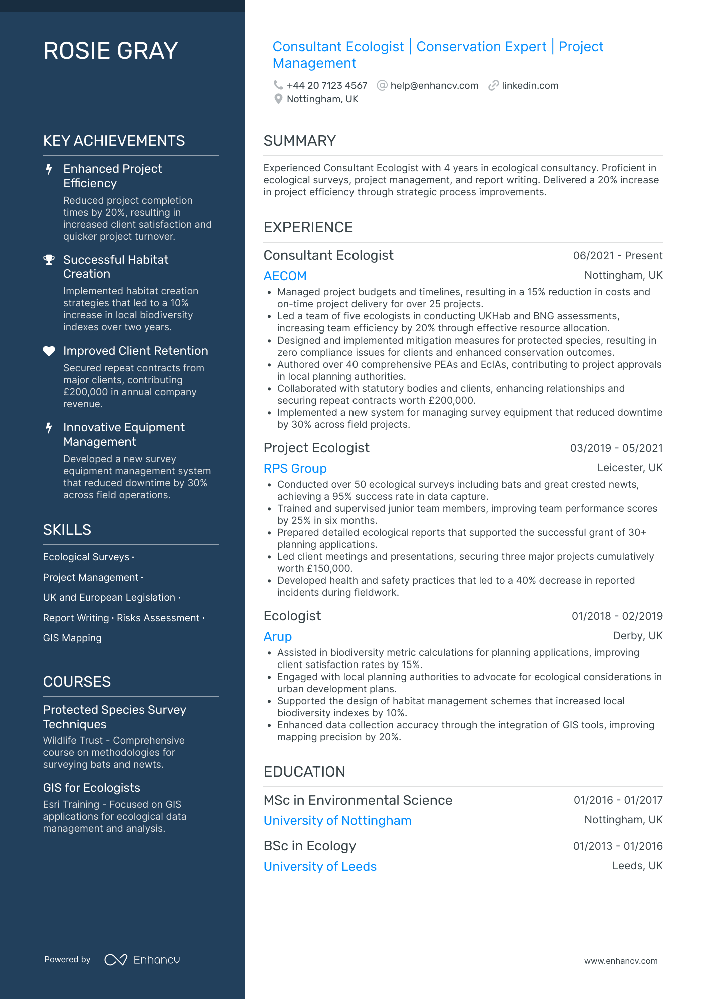 Environmental Consultant CV Examples & Guide for 2026