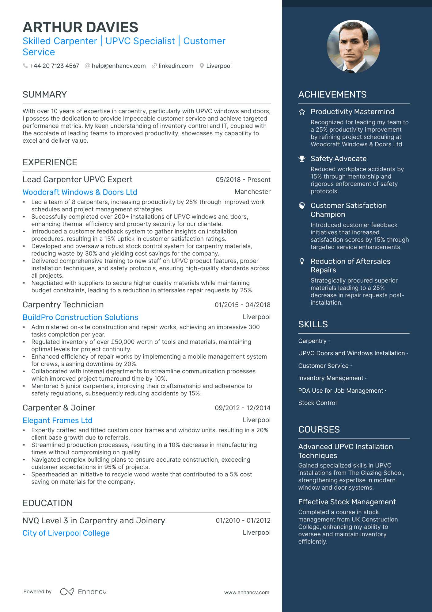 Carpenter CV Examples & Guide for 2025