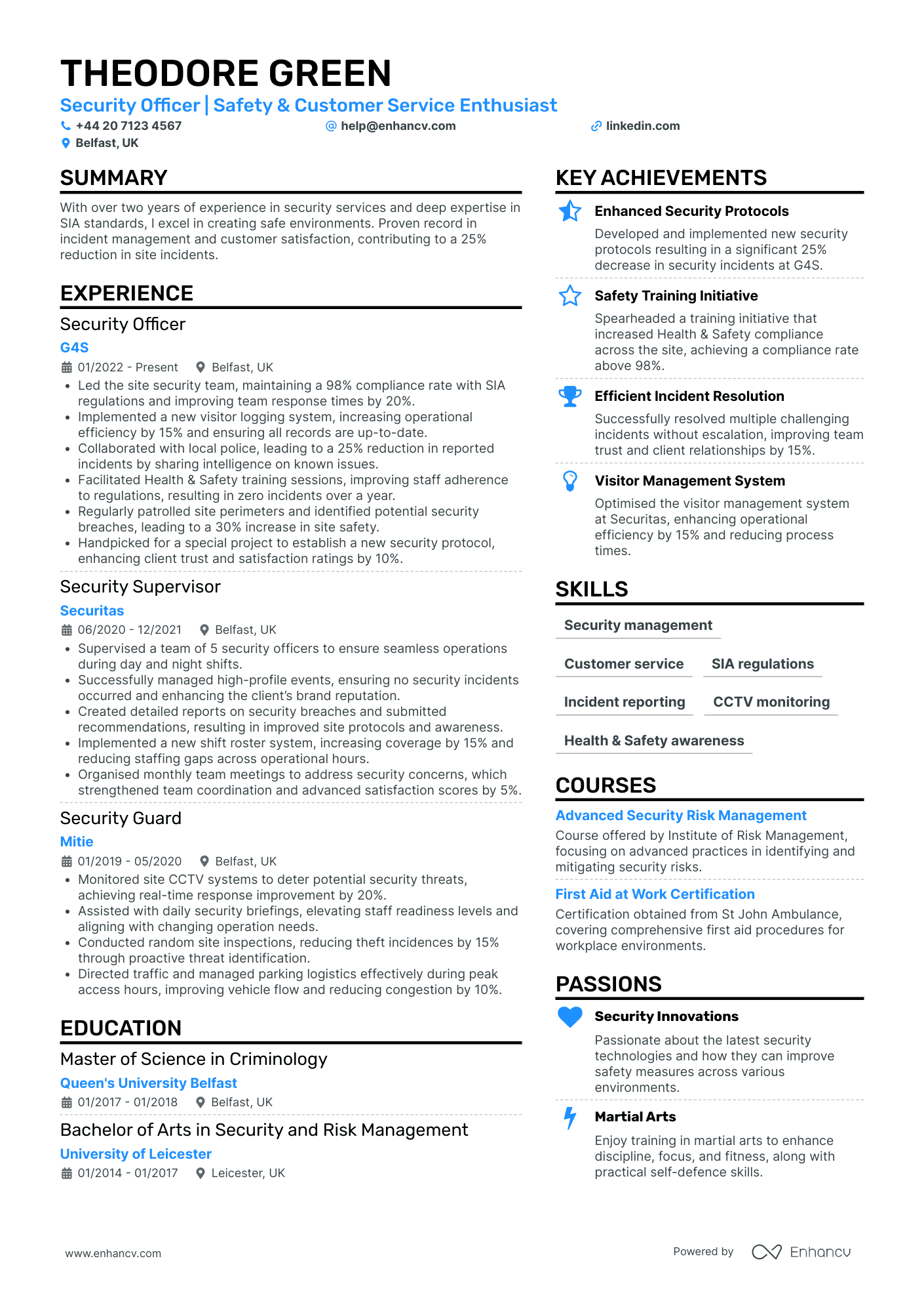 Security Guard CV Examples & Guide for 2026