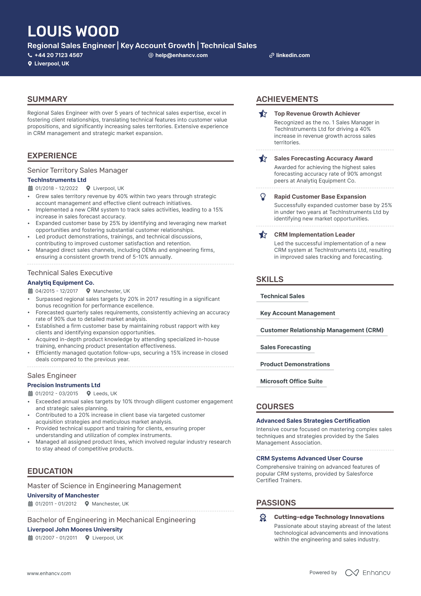 Sales Engineer CV Examples & Guide for 2025