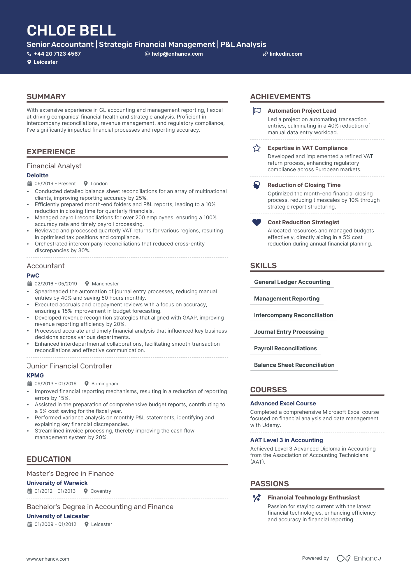 Accounting CV Examples & Guide for 2025
