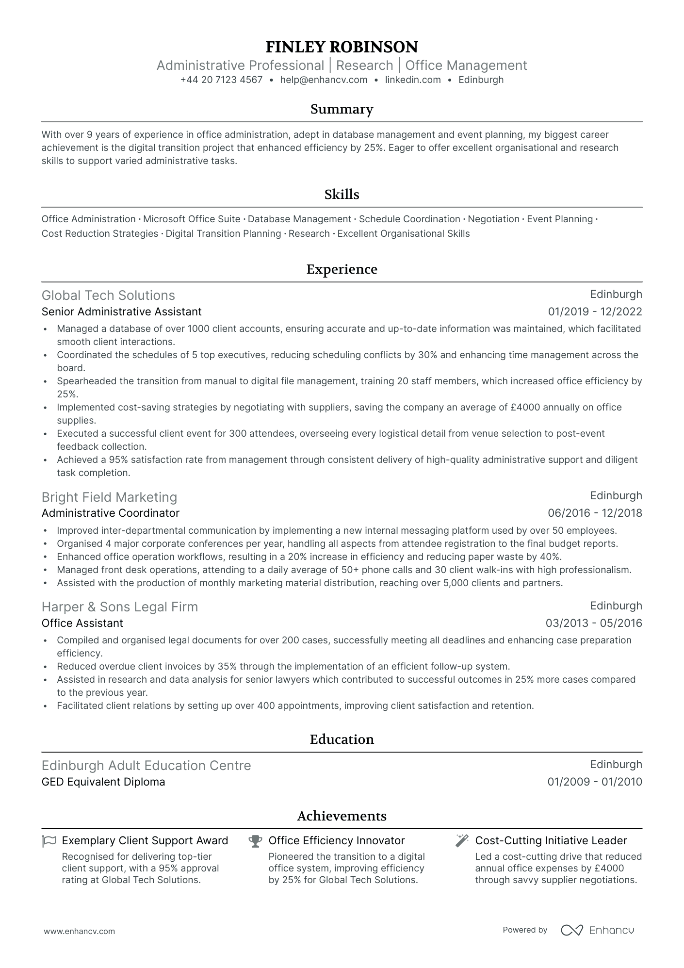 Office Assistant Cv Examples & Guide For 2025
