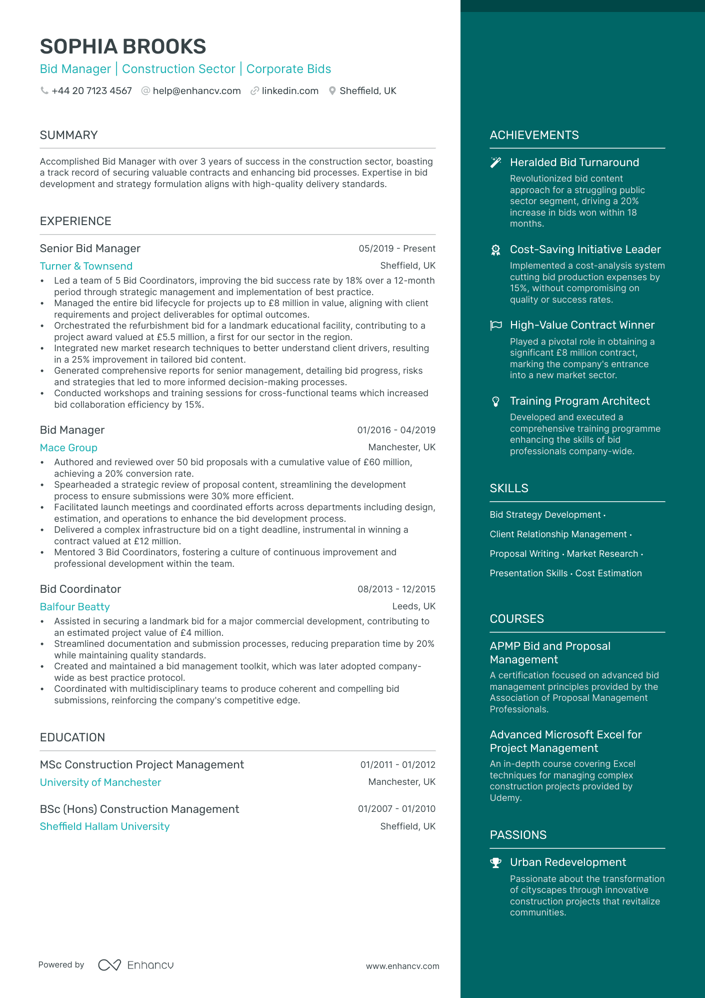 Bid Manager CV Examples & Guide for 2025