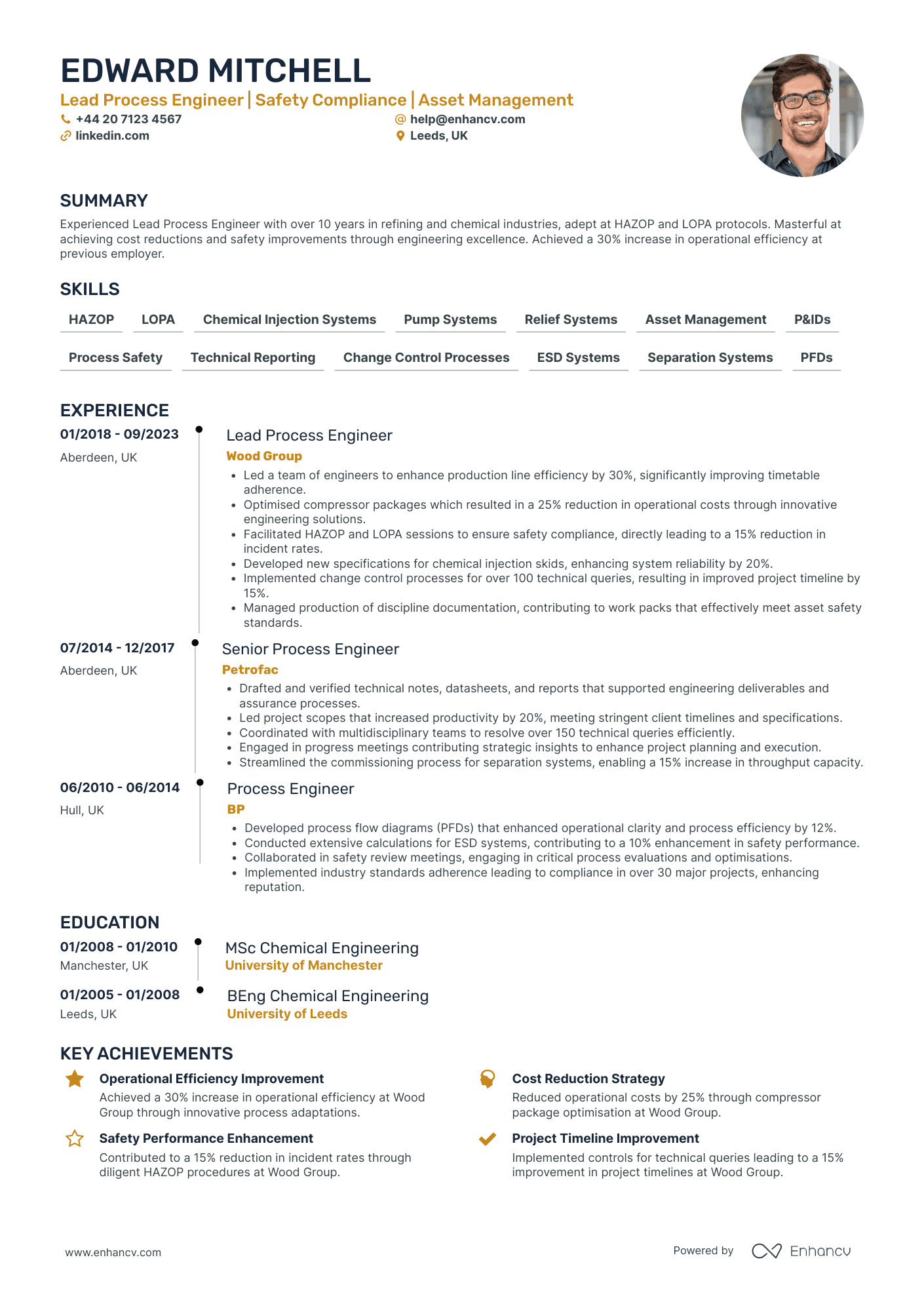 Process Engineer CV Examples & Guide for 2026