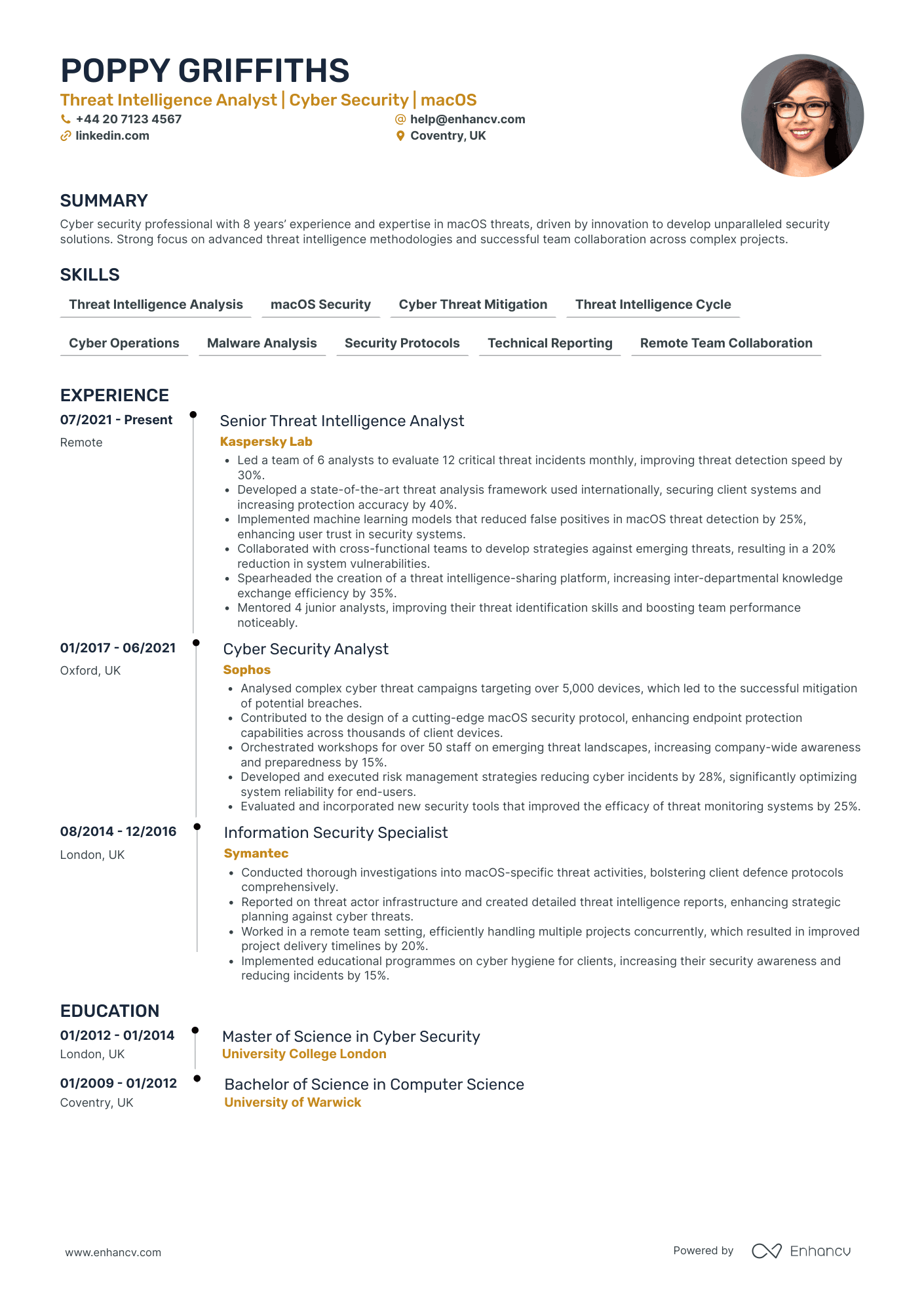 Cyber Security Analyst CV Examples & Guide for 2025 Cyber Security Analyst CV Examples & Guide for 2025