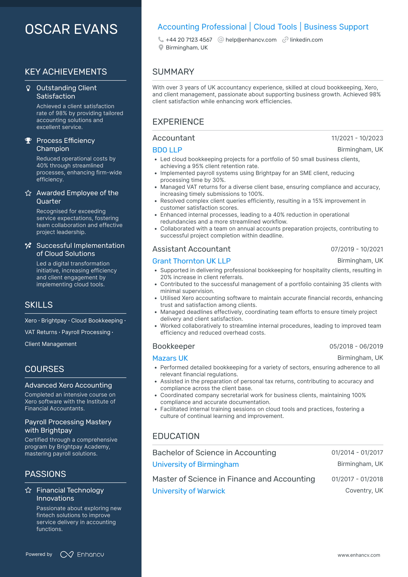 Bookkeeper CV Examples & Guide for 2026