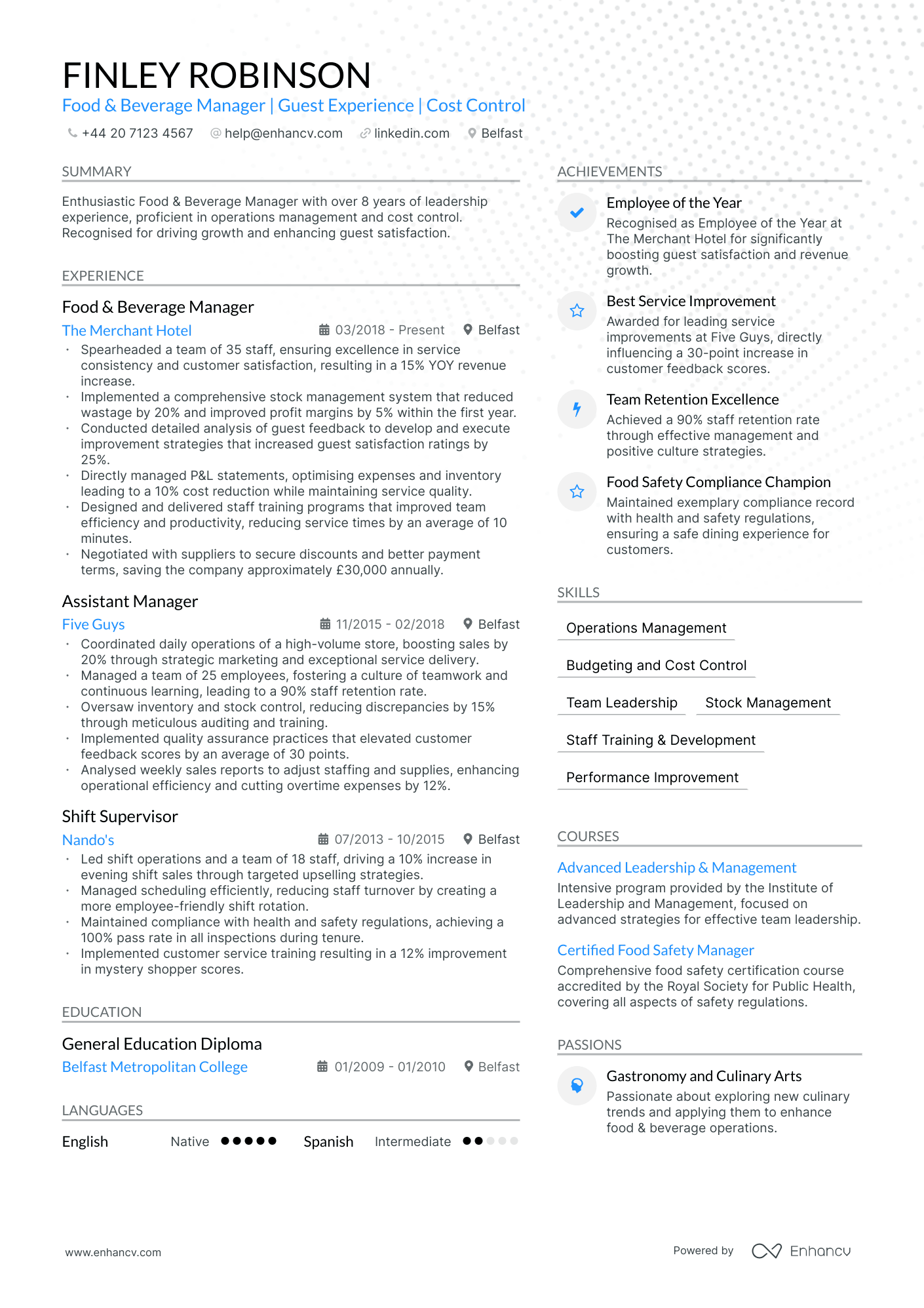 Fast Food CV Examples & Guide for 2025