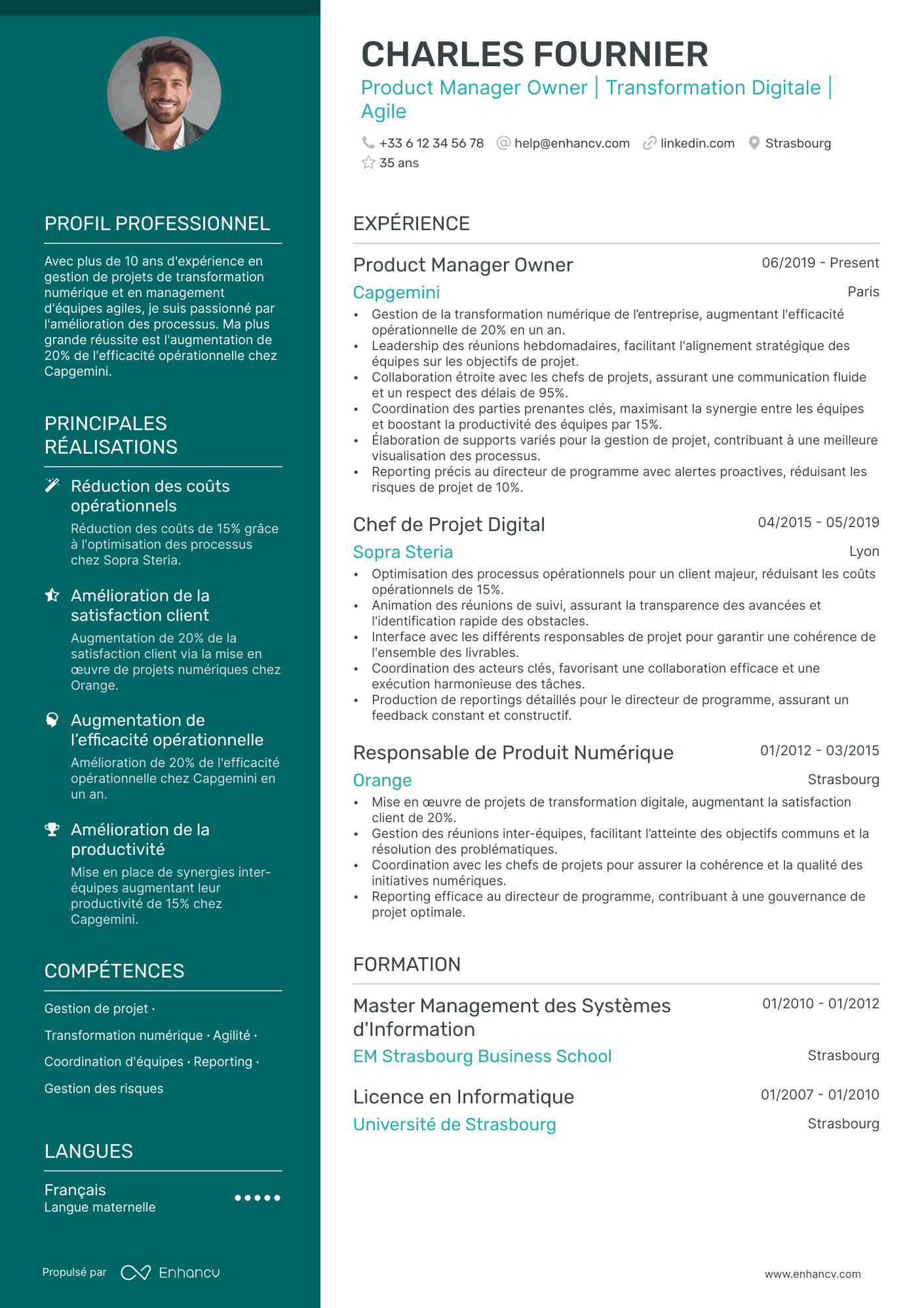 Exemple de CV de Manager de Produit qui a Obtenu un Emploi et Conseils pour 2024