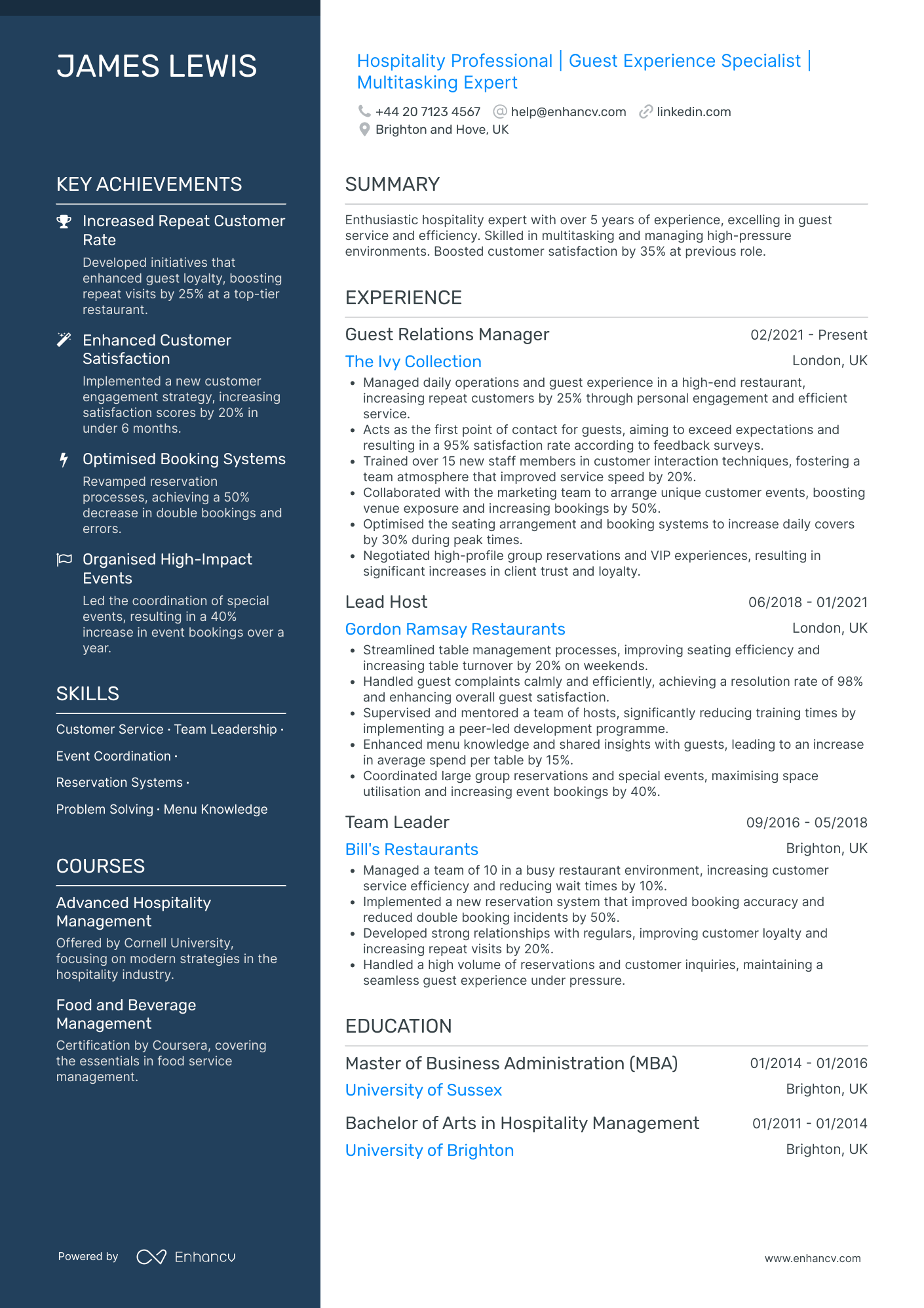 Hostess CV Examples & Guide for 2026