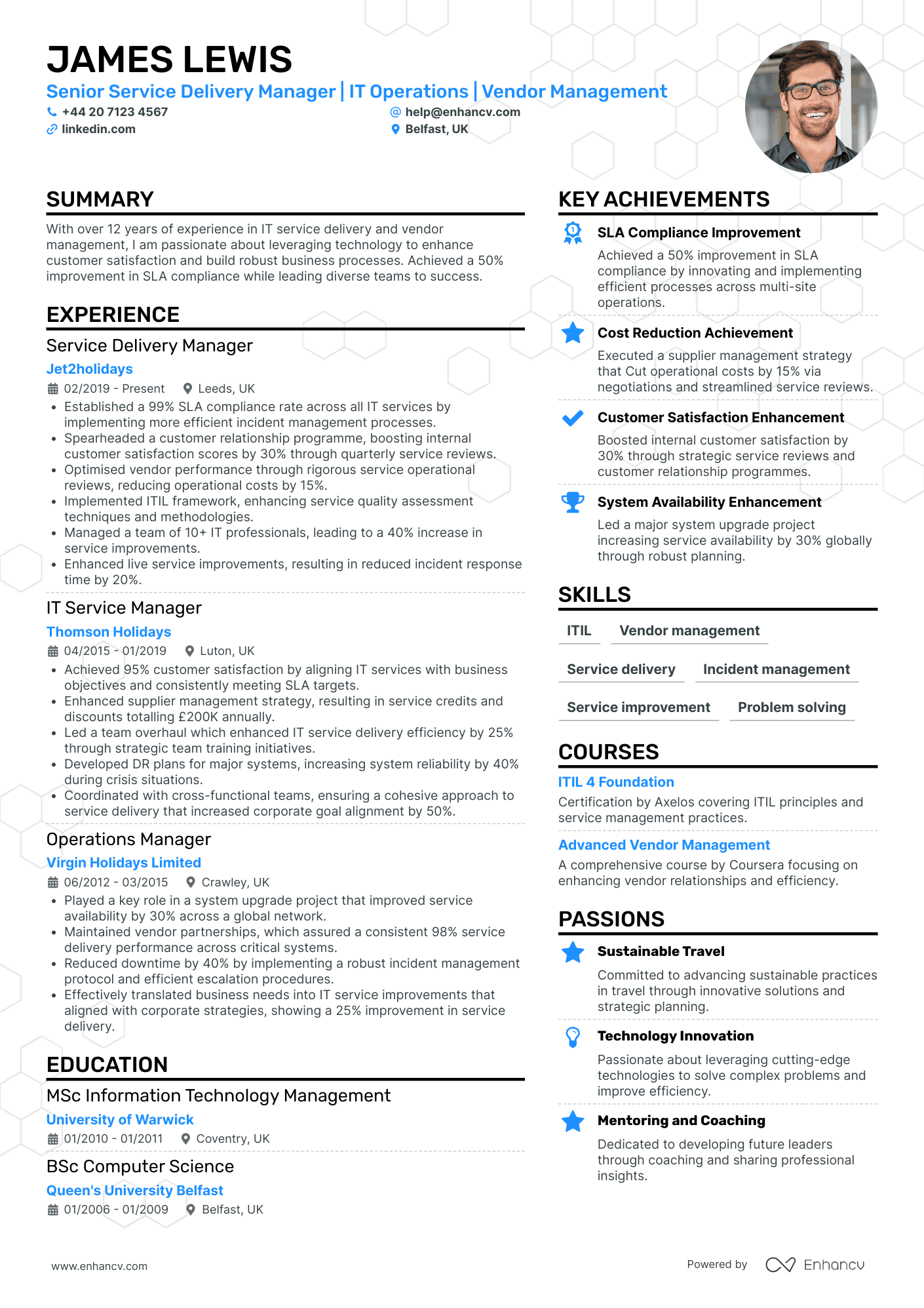Service Delivery Manager CV Examples & Guide for 2026