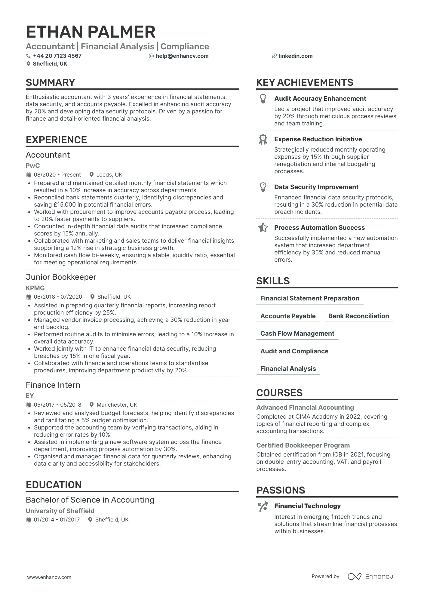 Bookkeeper CV Examples & Guide for 2026