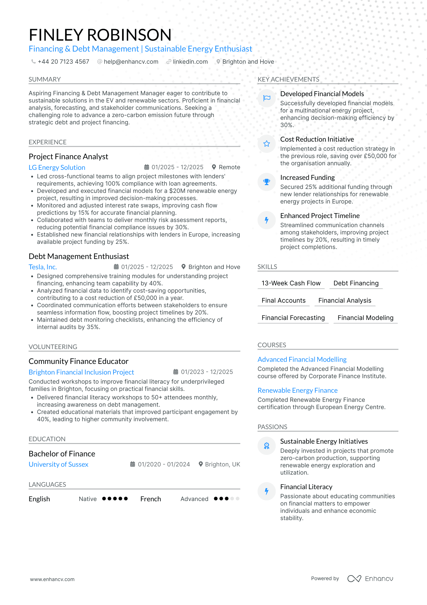 Finance Intern CV Examples & Guide for 2026