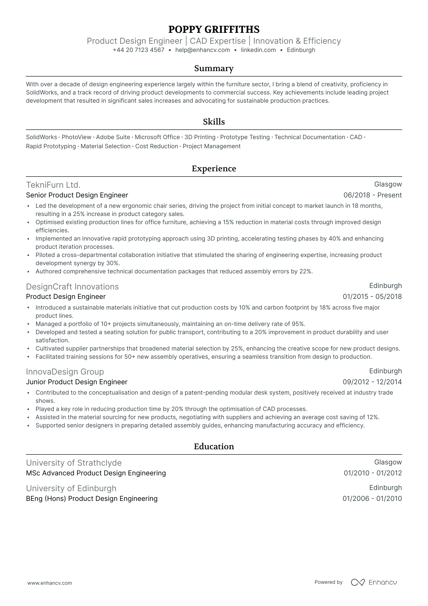 Design Engineer CV Examples & Guide for 2025