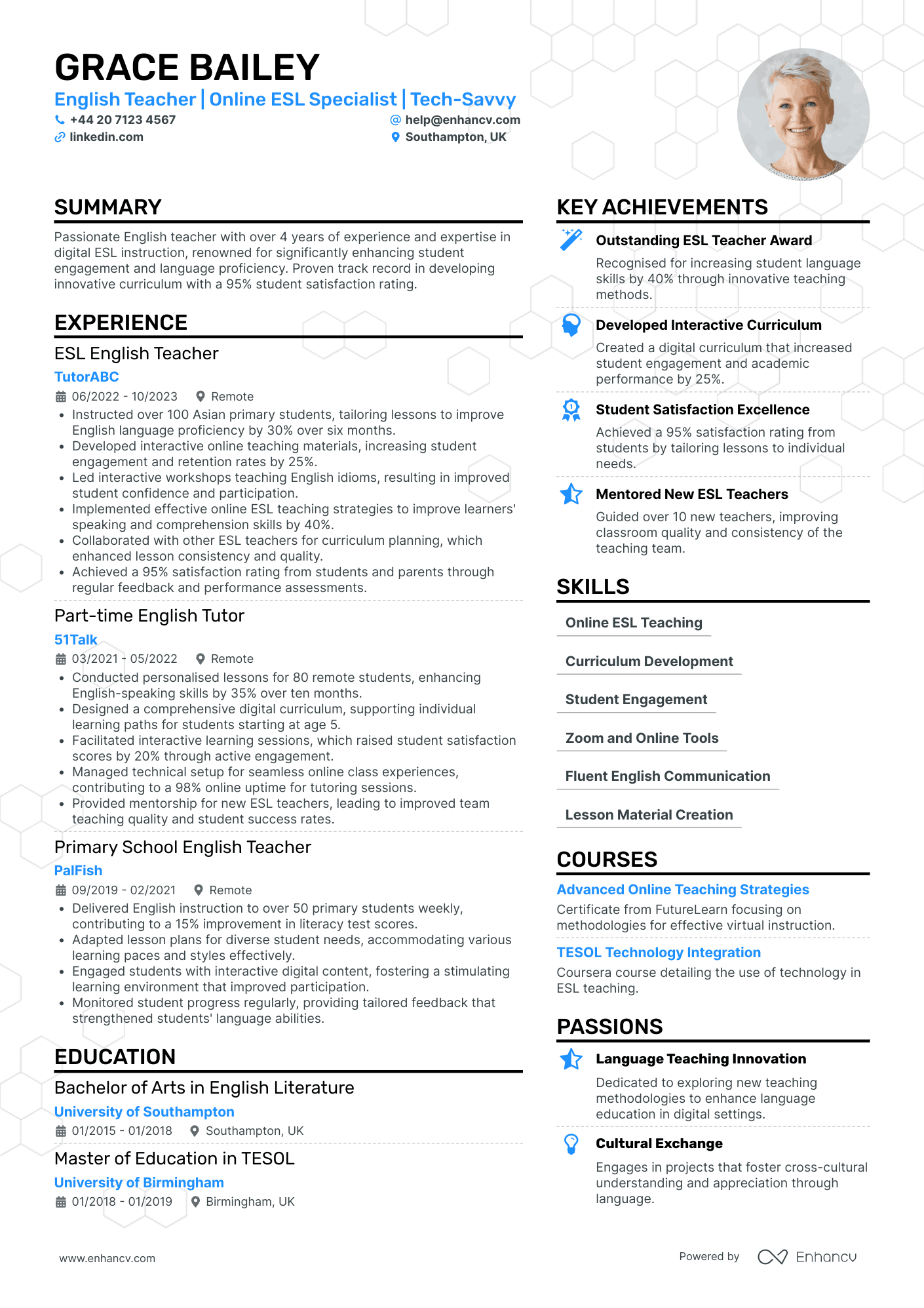 ESL Teacher CV Examples & Guide for 2026