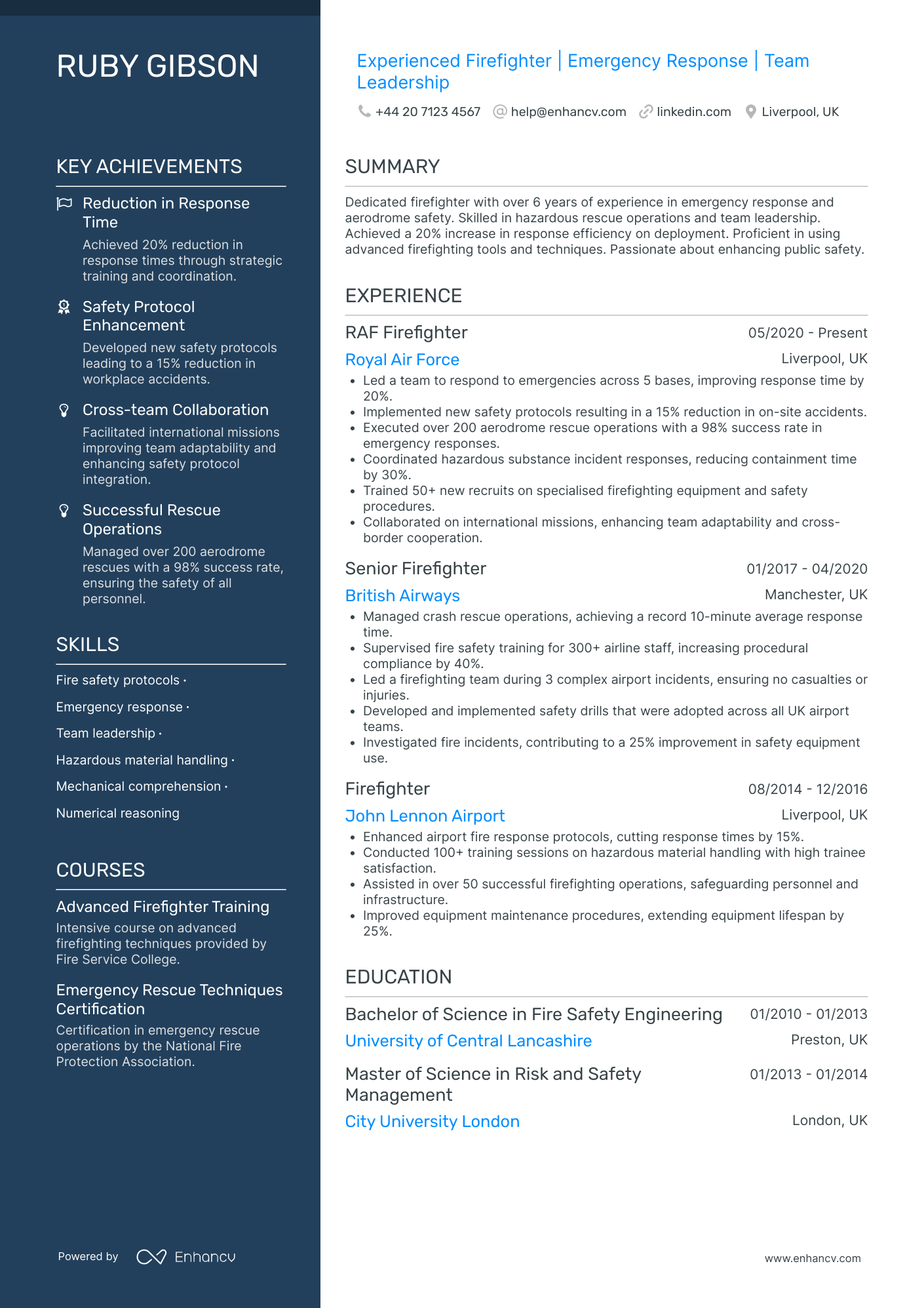 Firefighter CV Examples & Guide for 2026