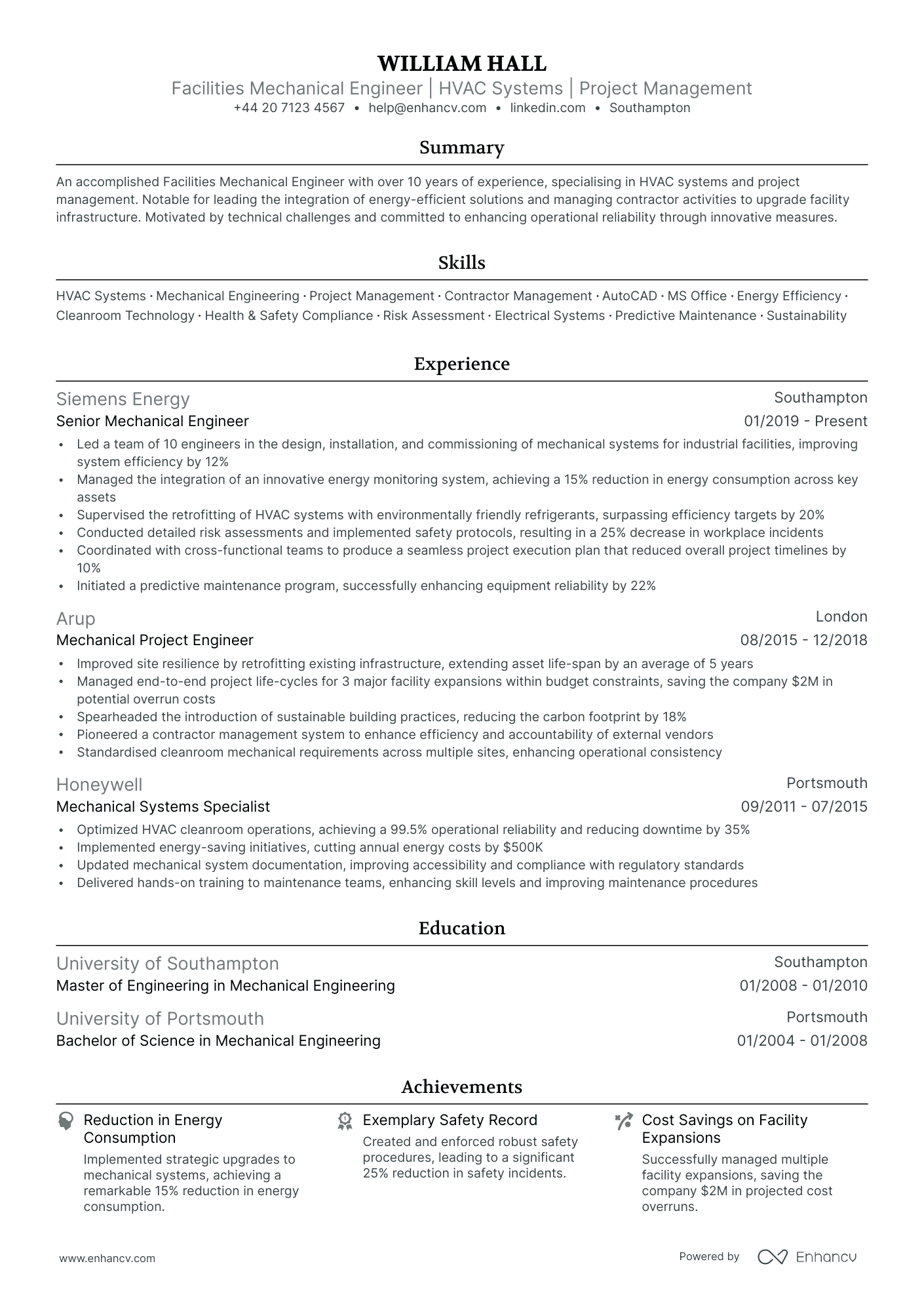 Mechanical Engineer CV Examples & Guide for 2025