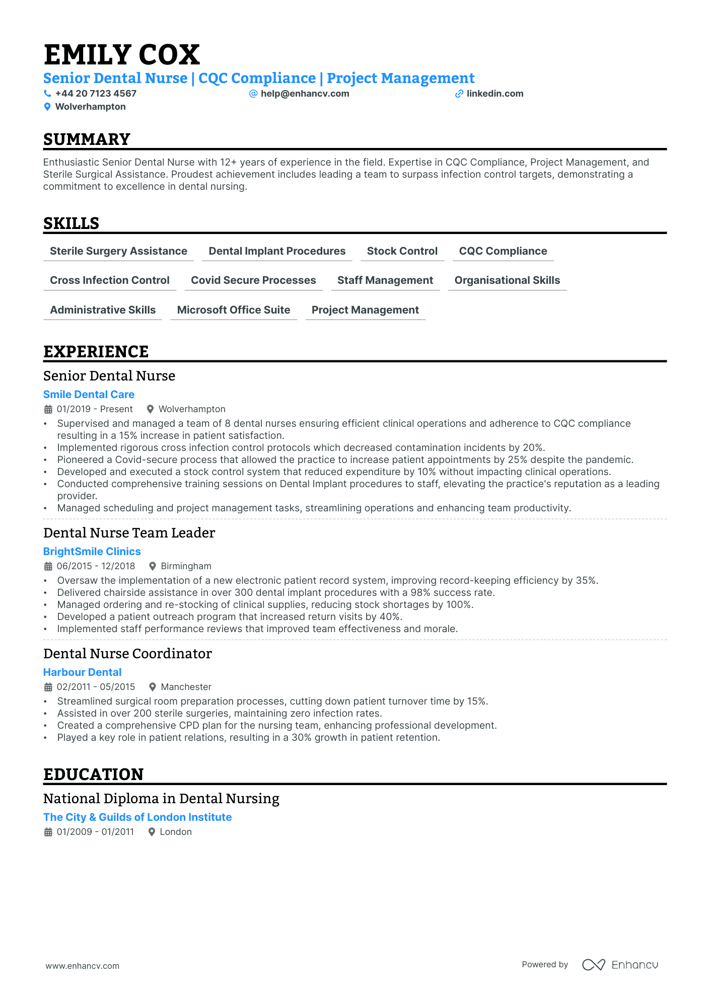 Dental Nurse CV Examples & Guide for 2025