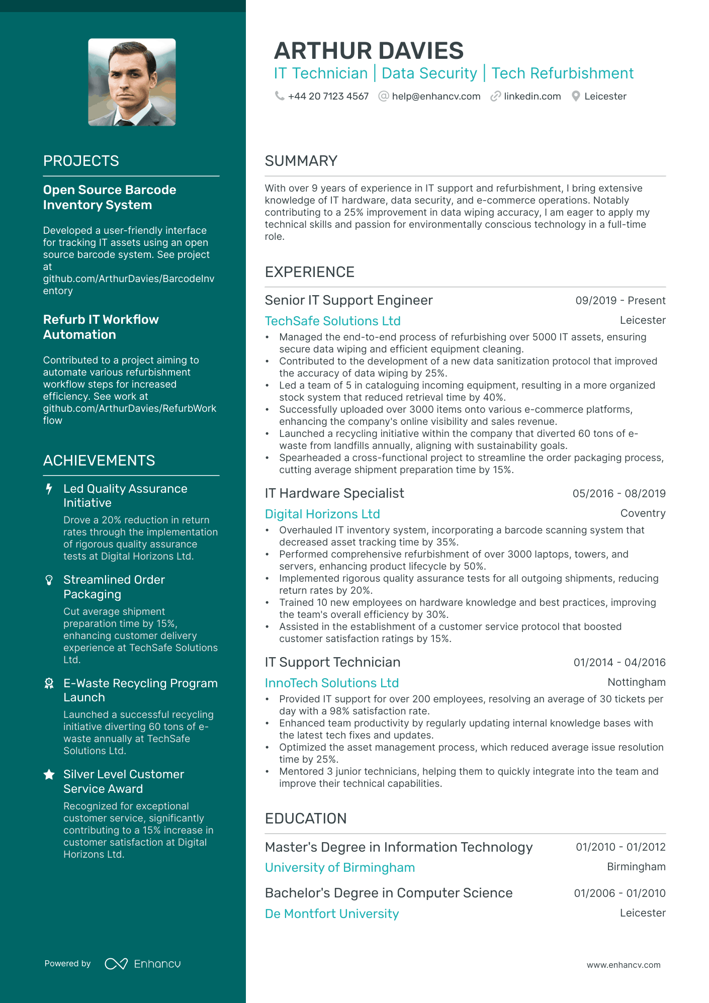 IT Technician CV Examples & Guide for 2025